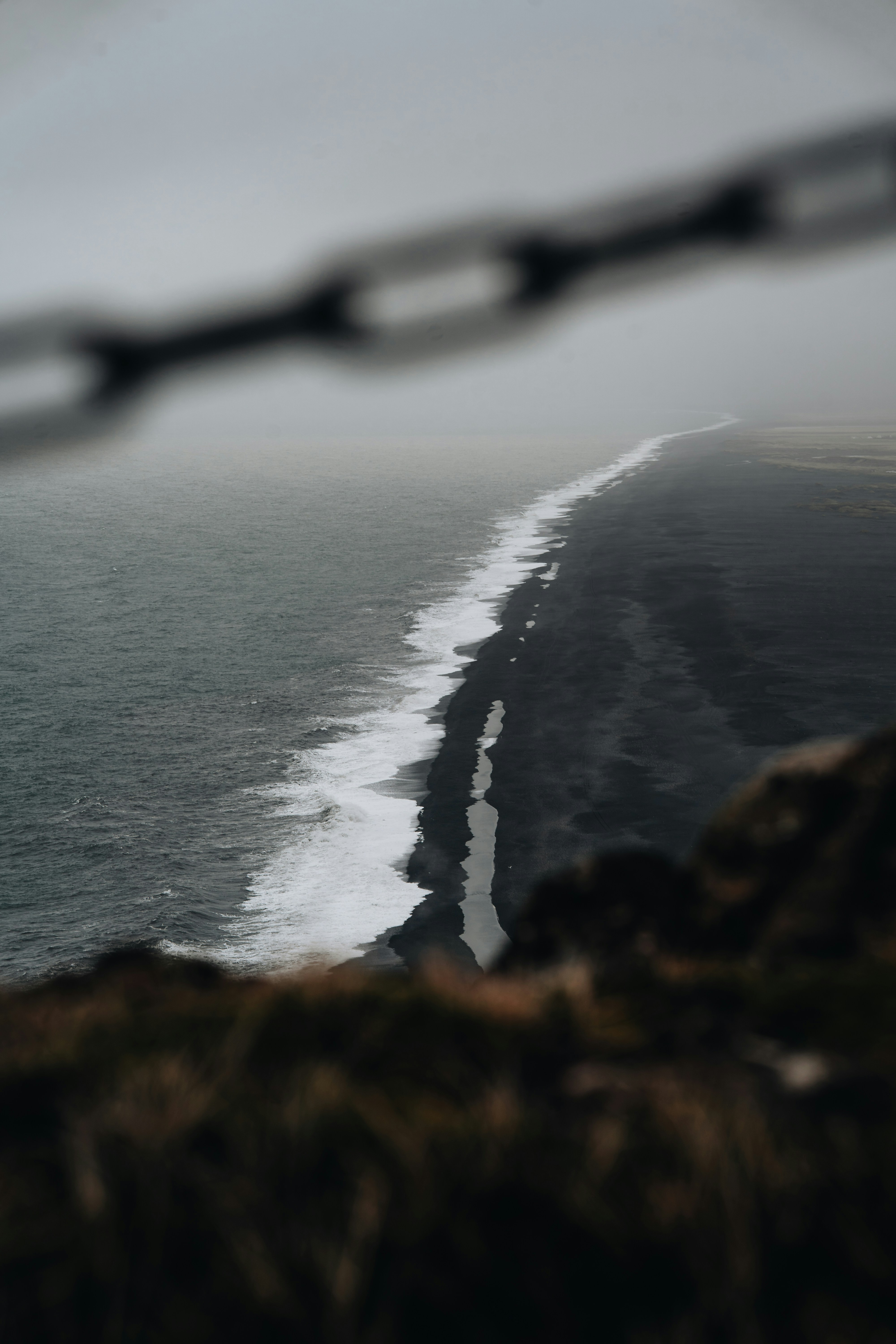 Sea Cliff Through Barbed Glass: A Seabird’s View of the Coastline