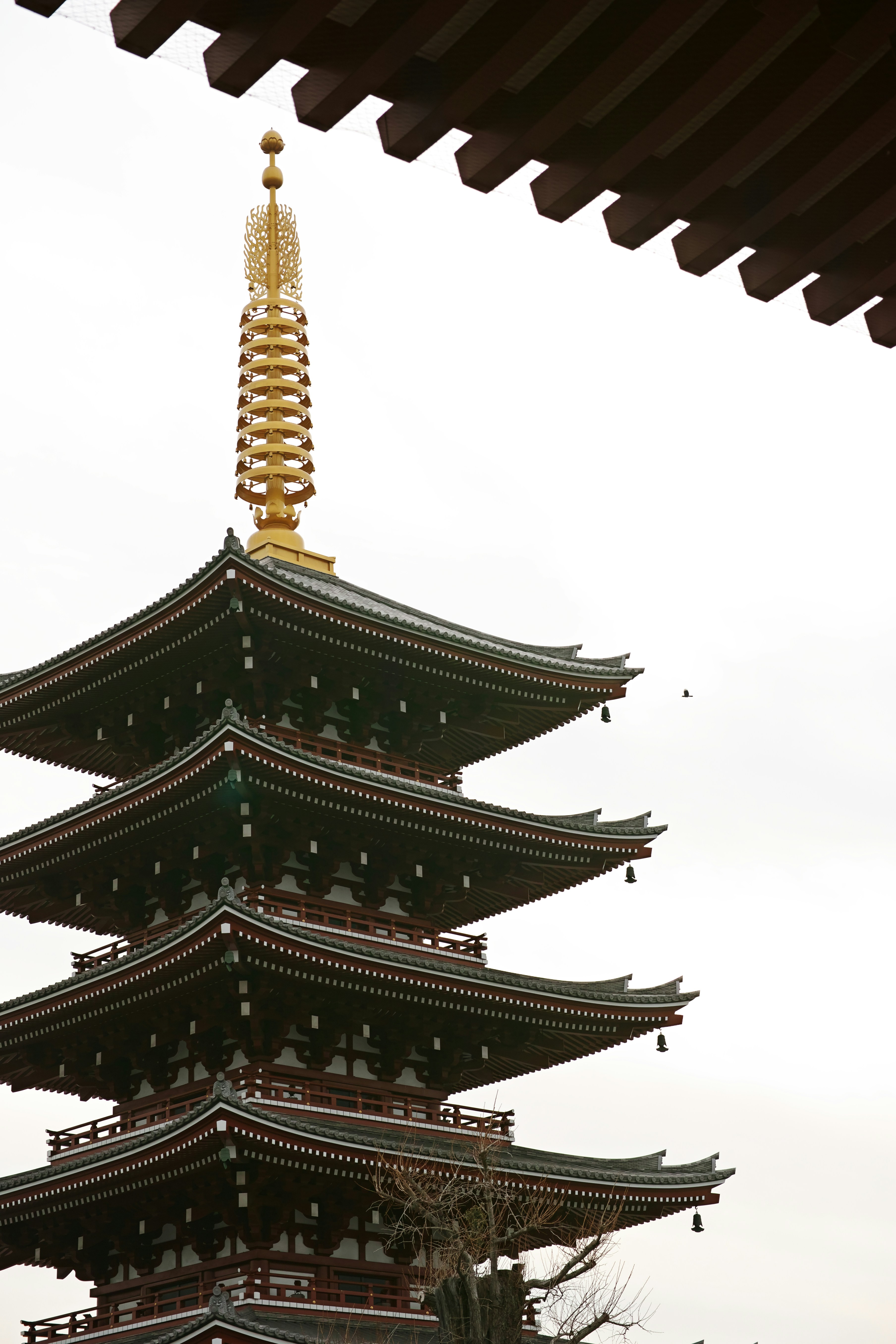 Golden Spire Above the Pagoda: A Quiet Skyward Moment
