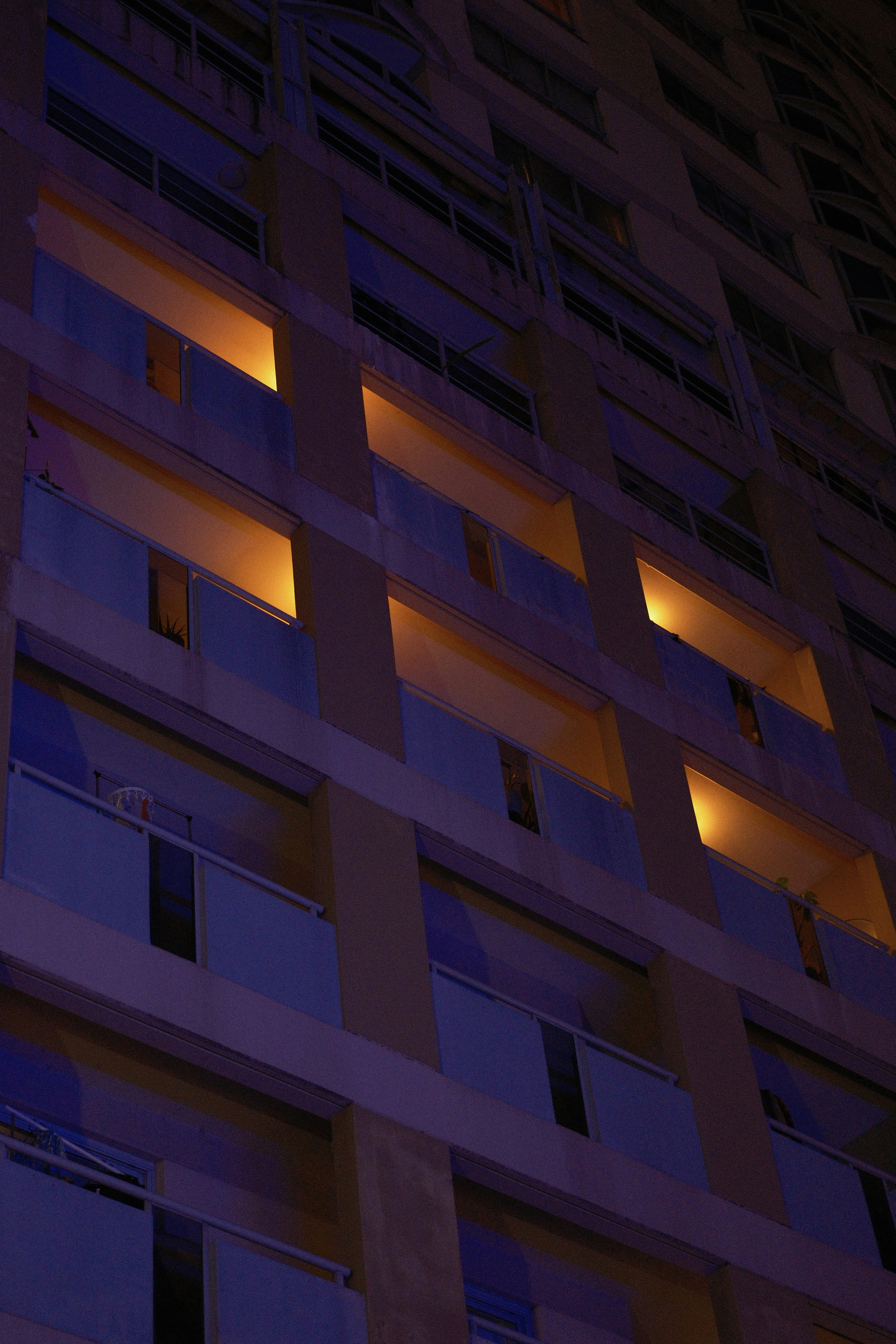 Neon-lit Ridges: Night Vistas of an Urban Vertical