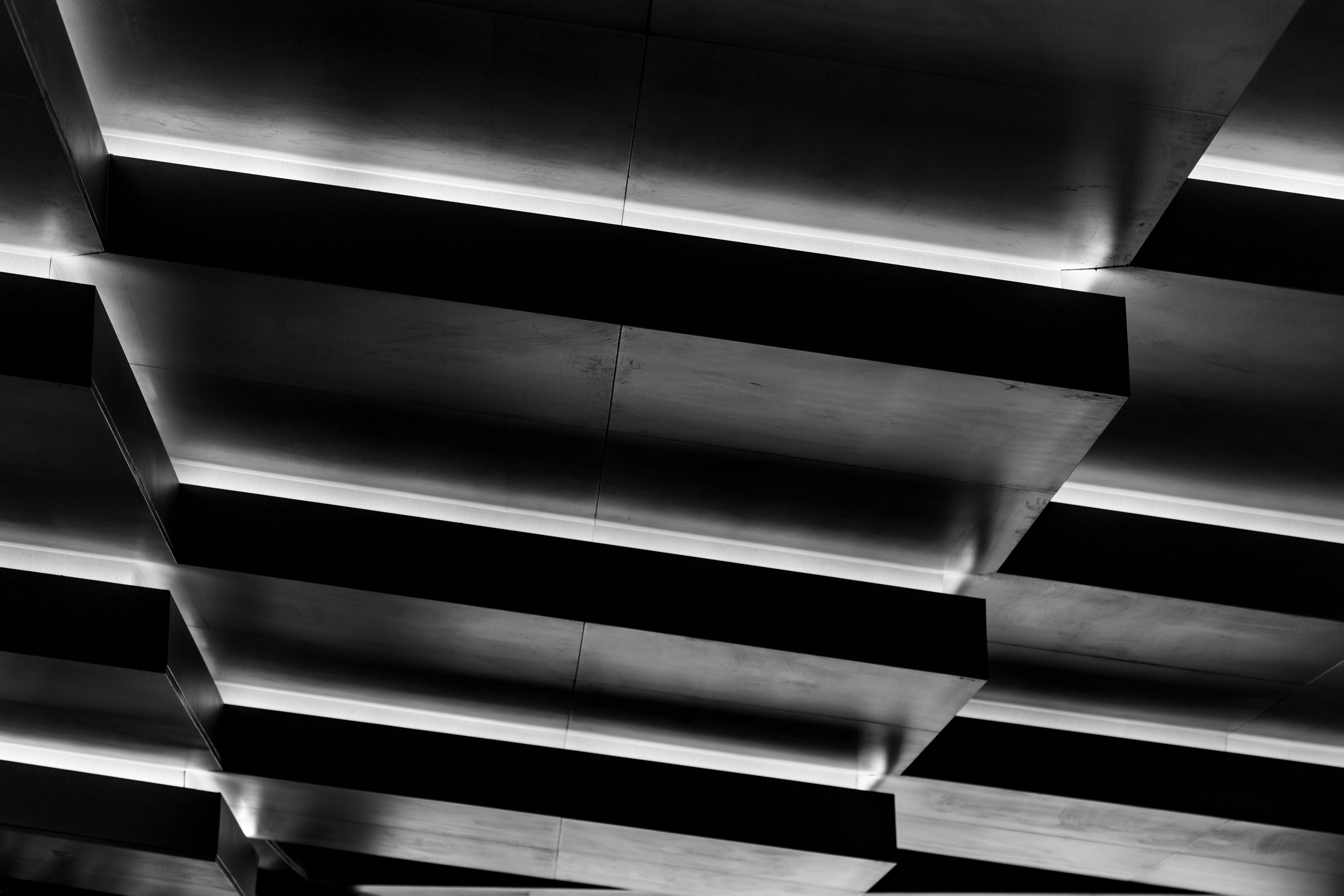 Architectural Echoes: Parallel Slabs in Monochrome Light