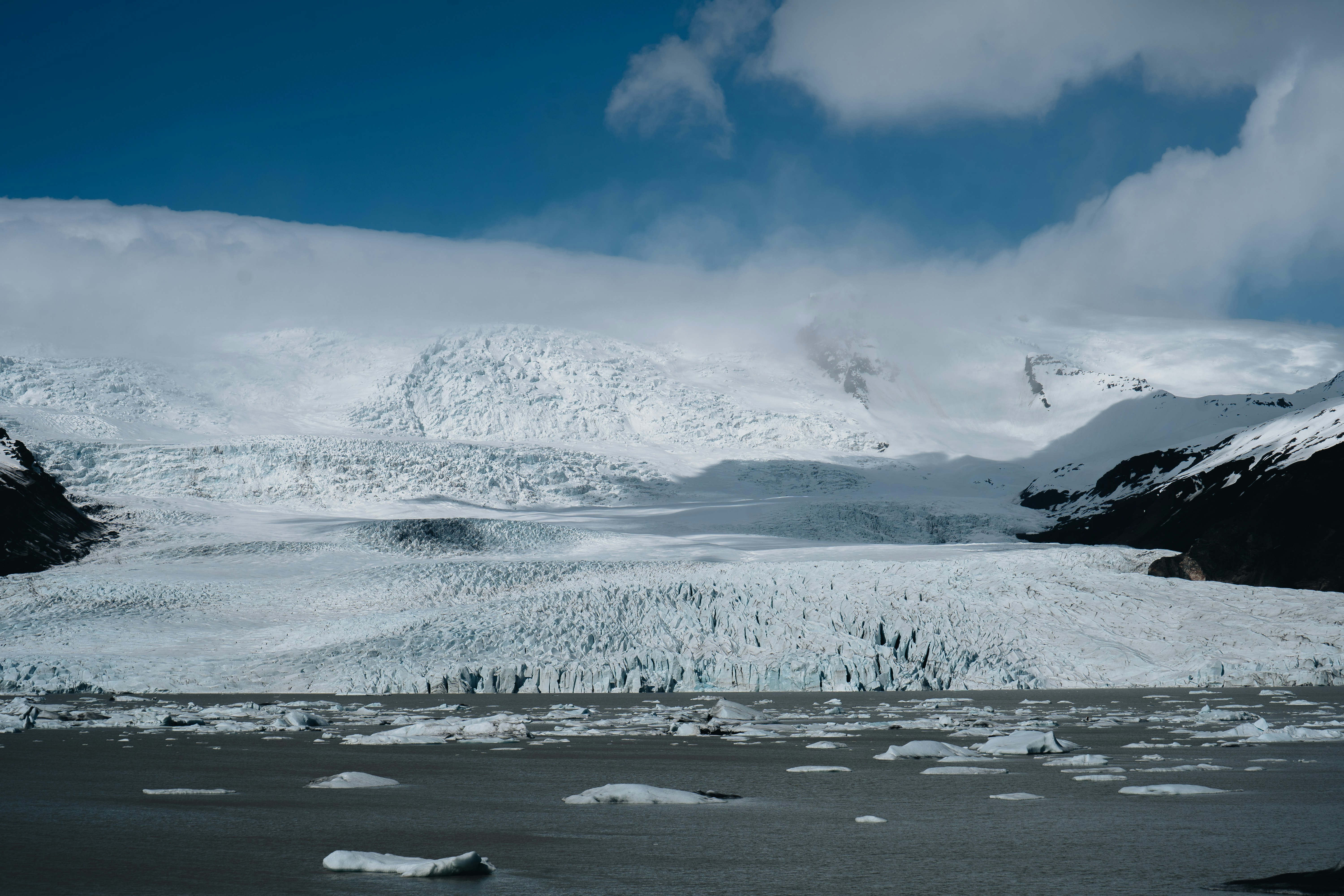 Glacial Front at Distant Fjord