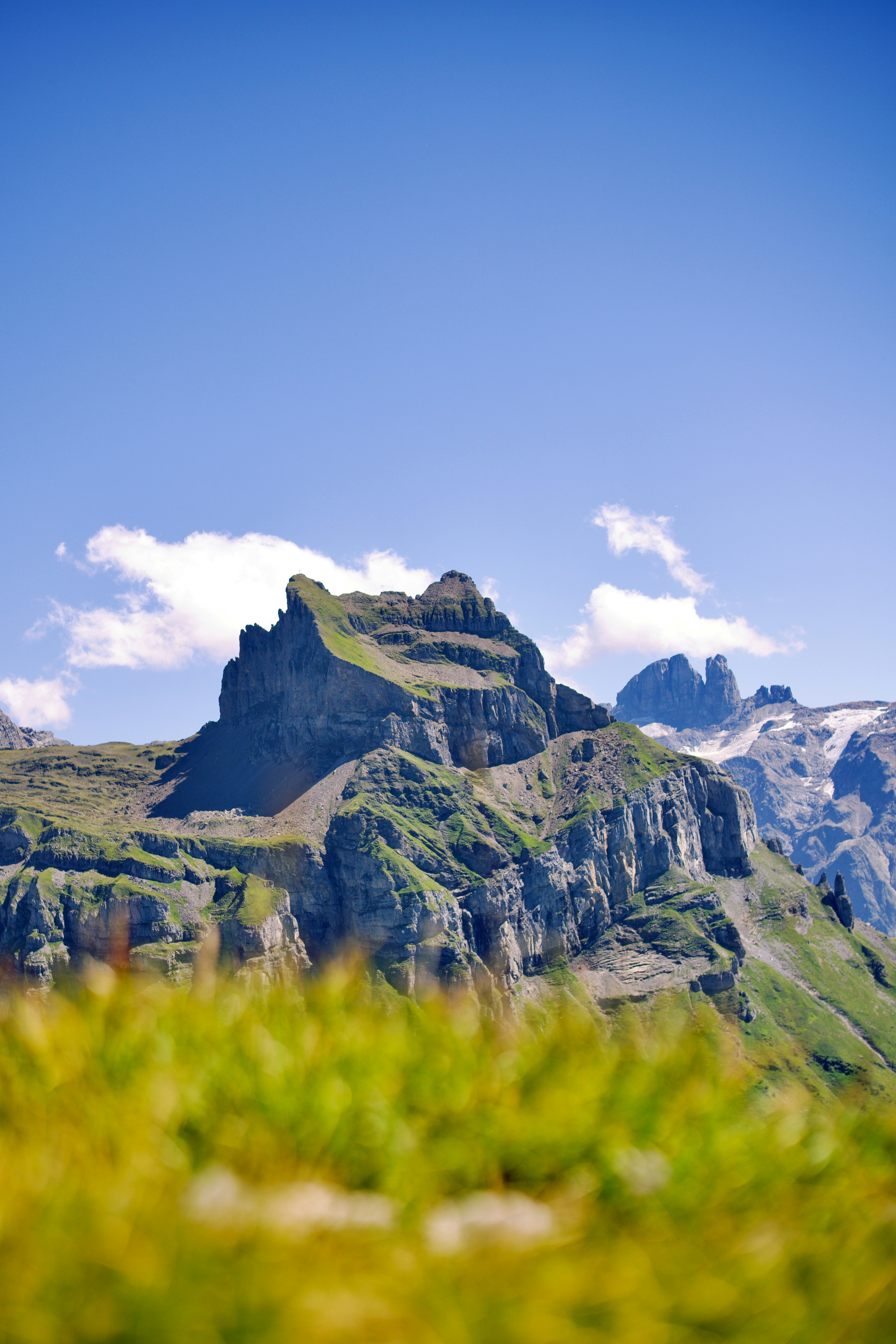 Roof of the World: Grass-Cilled Peak Under a Perfect Sky