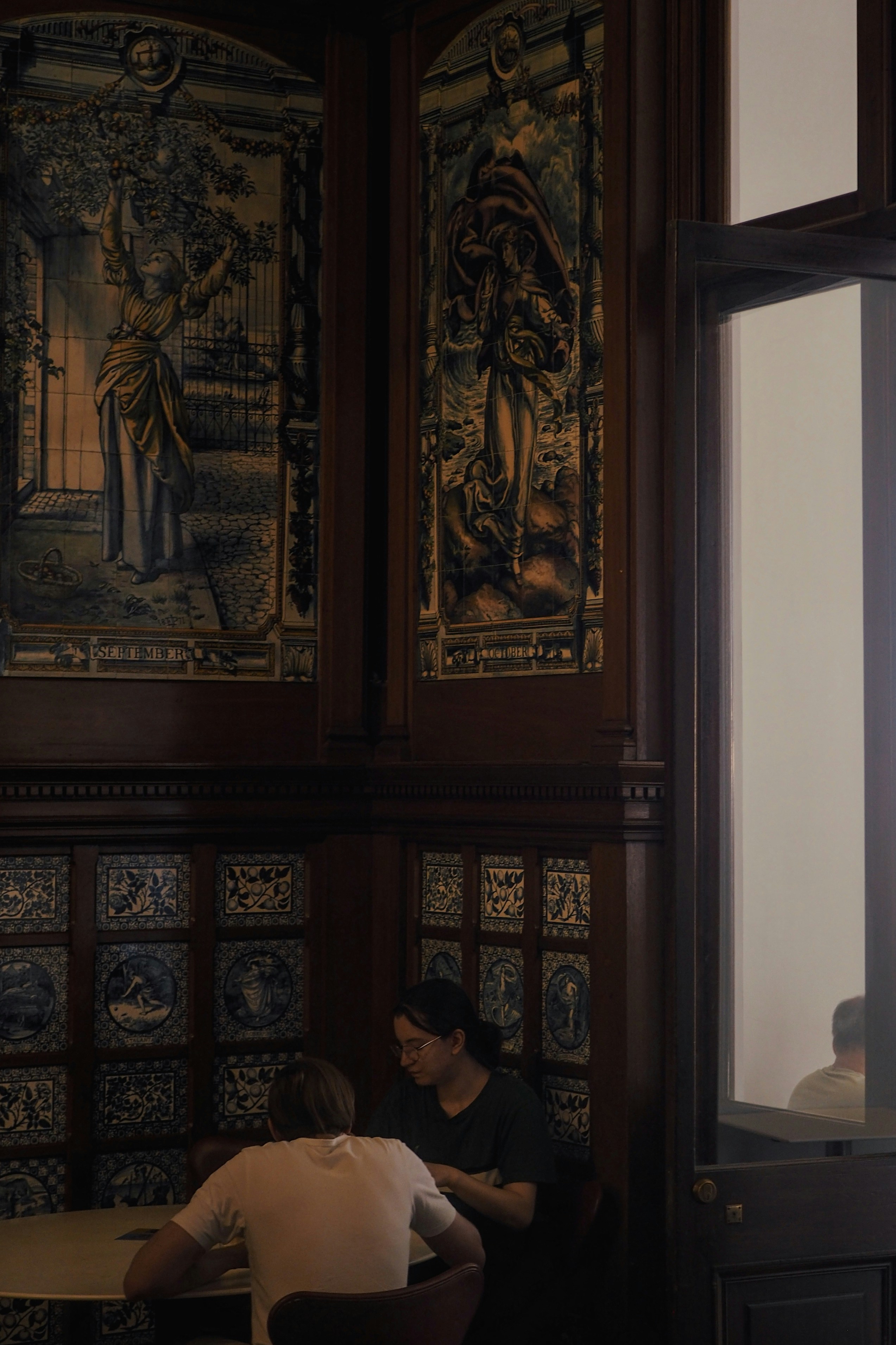 Quiet Conversation in a Wainscoted Gallery