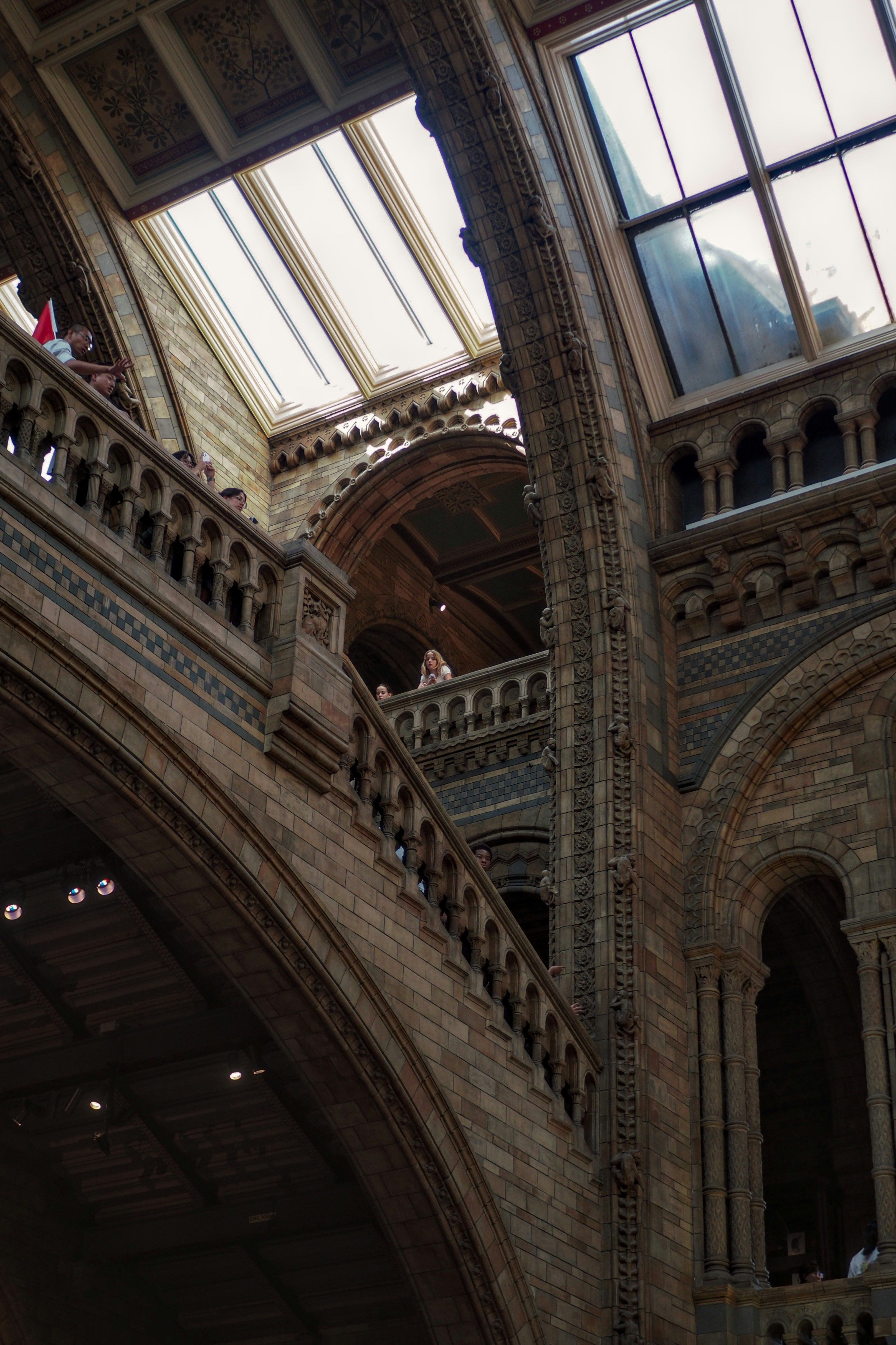 Cathedral Atrium: Light from Above Illuminates a Stone Balcony