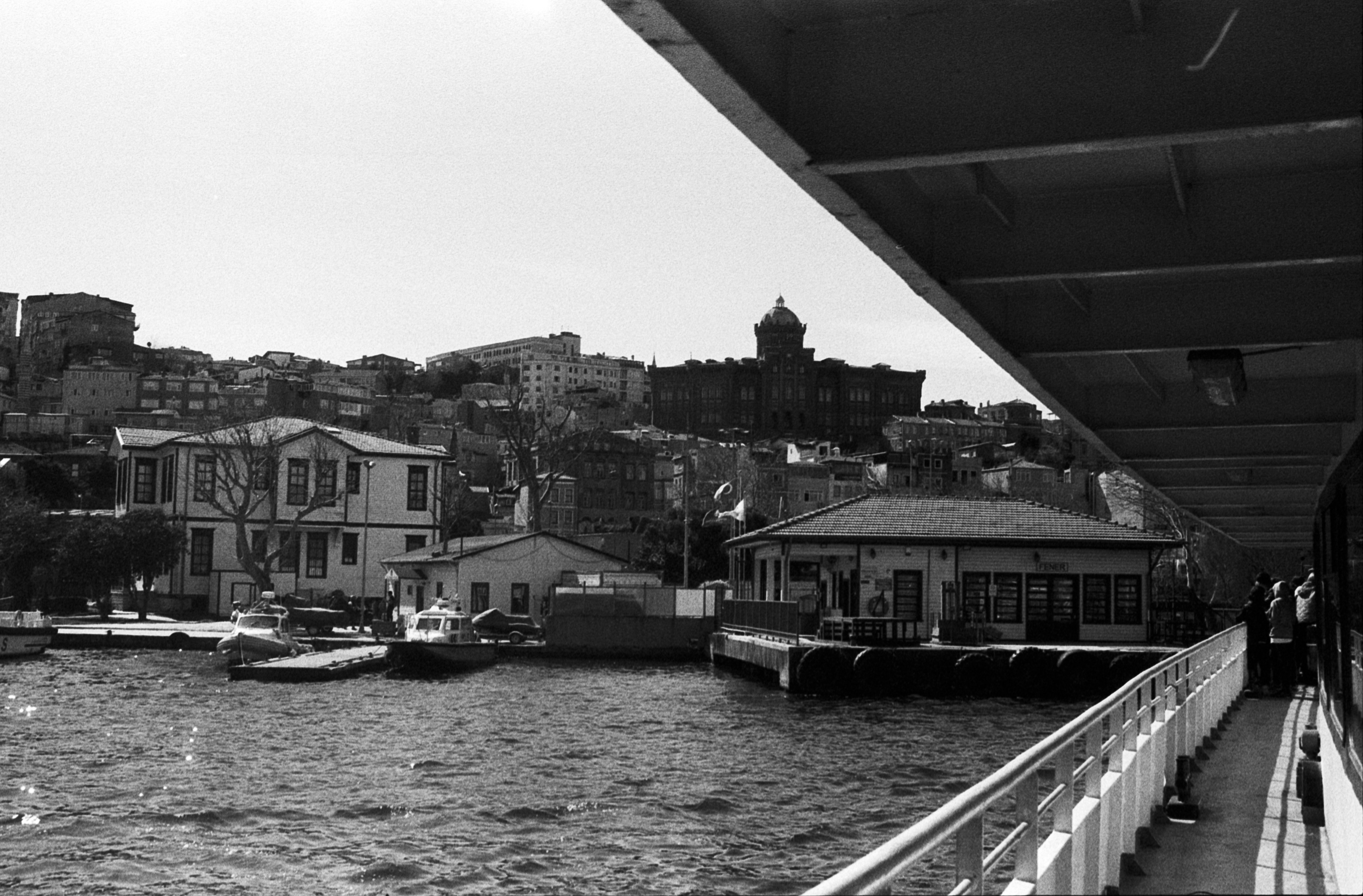 Harbor Promenade under a Slanted Canopy