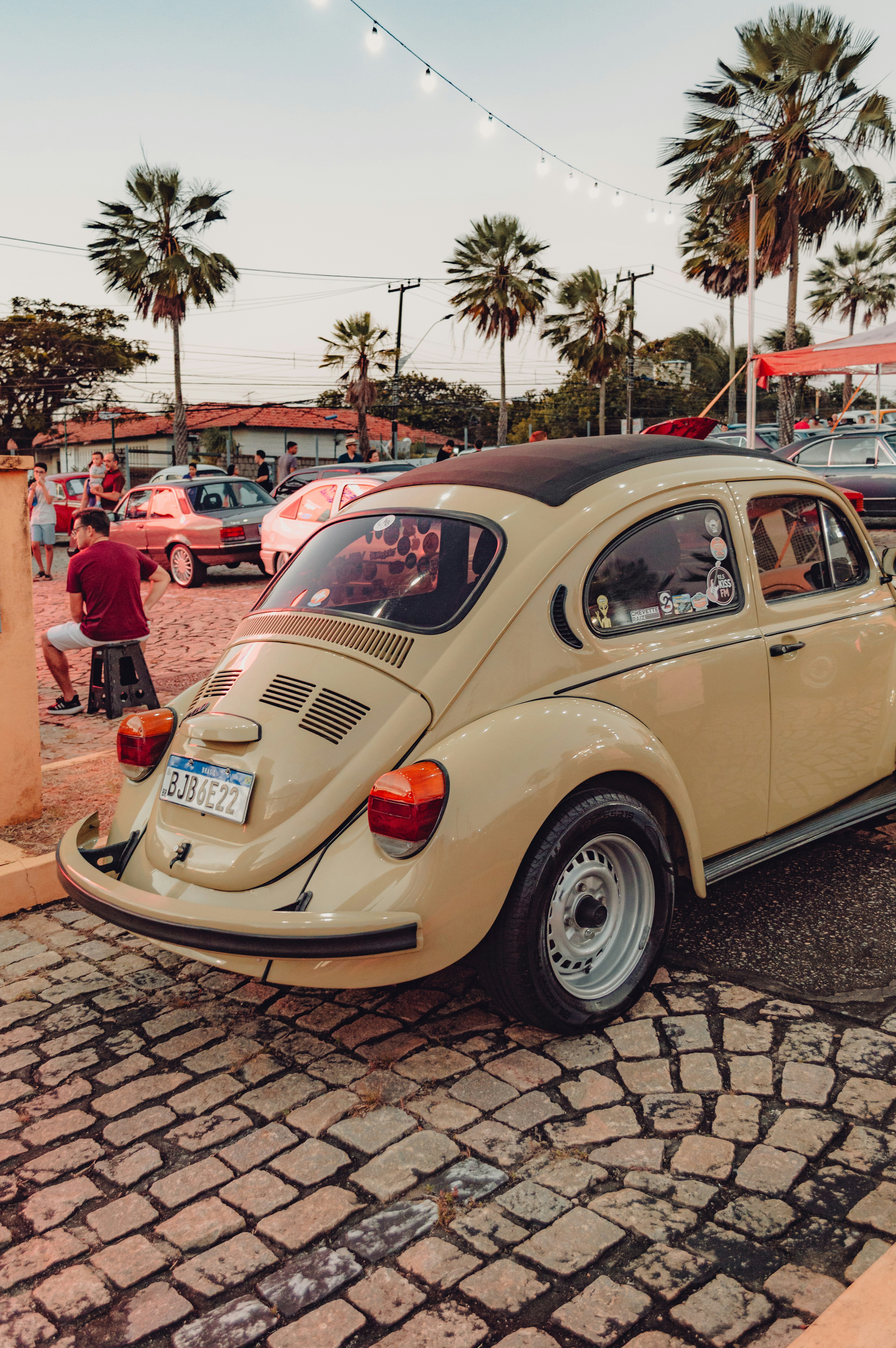 Vintage Beetle at Dimmed Sunset Car Show