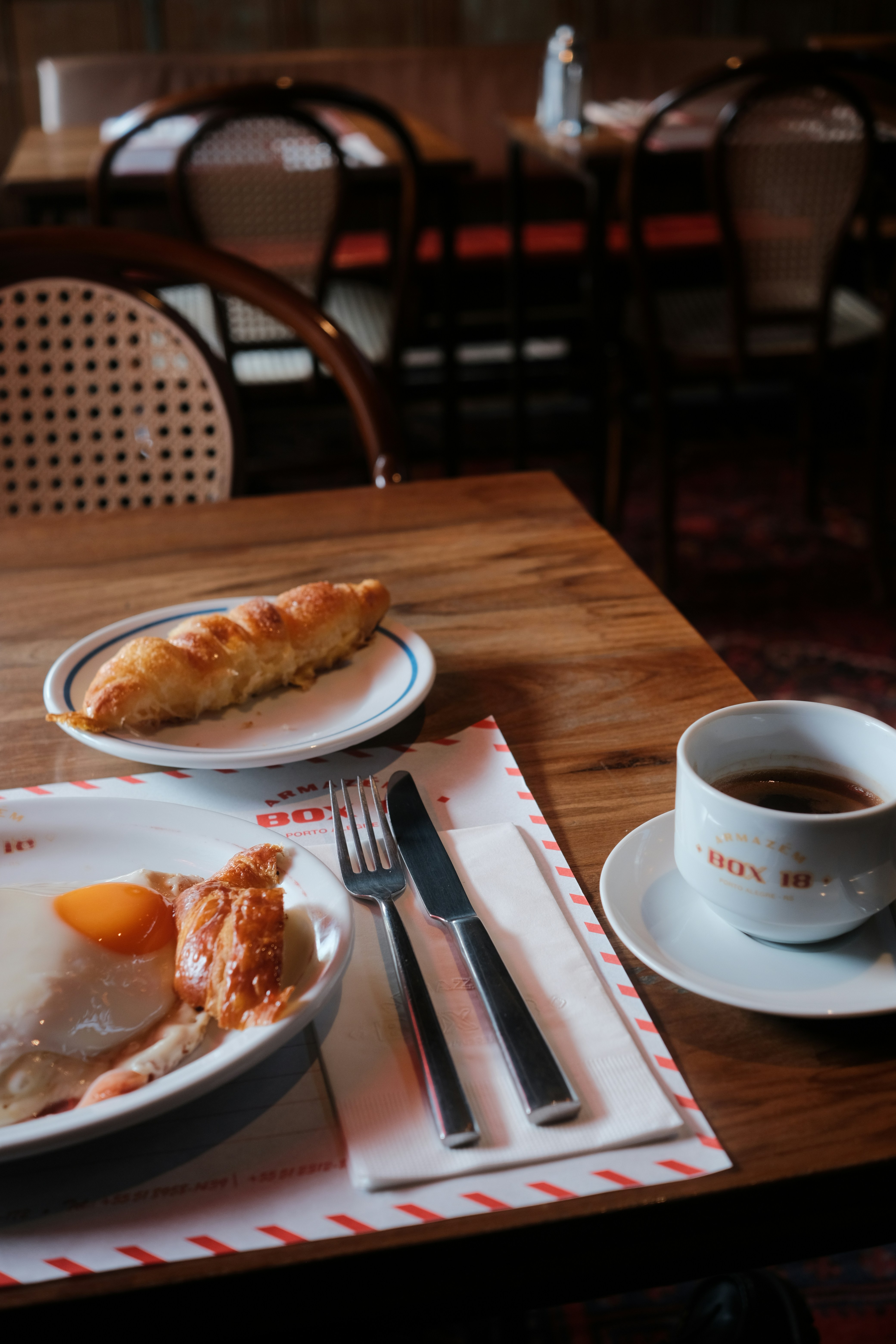 Sunlit Breakfast in a Quiet Café
