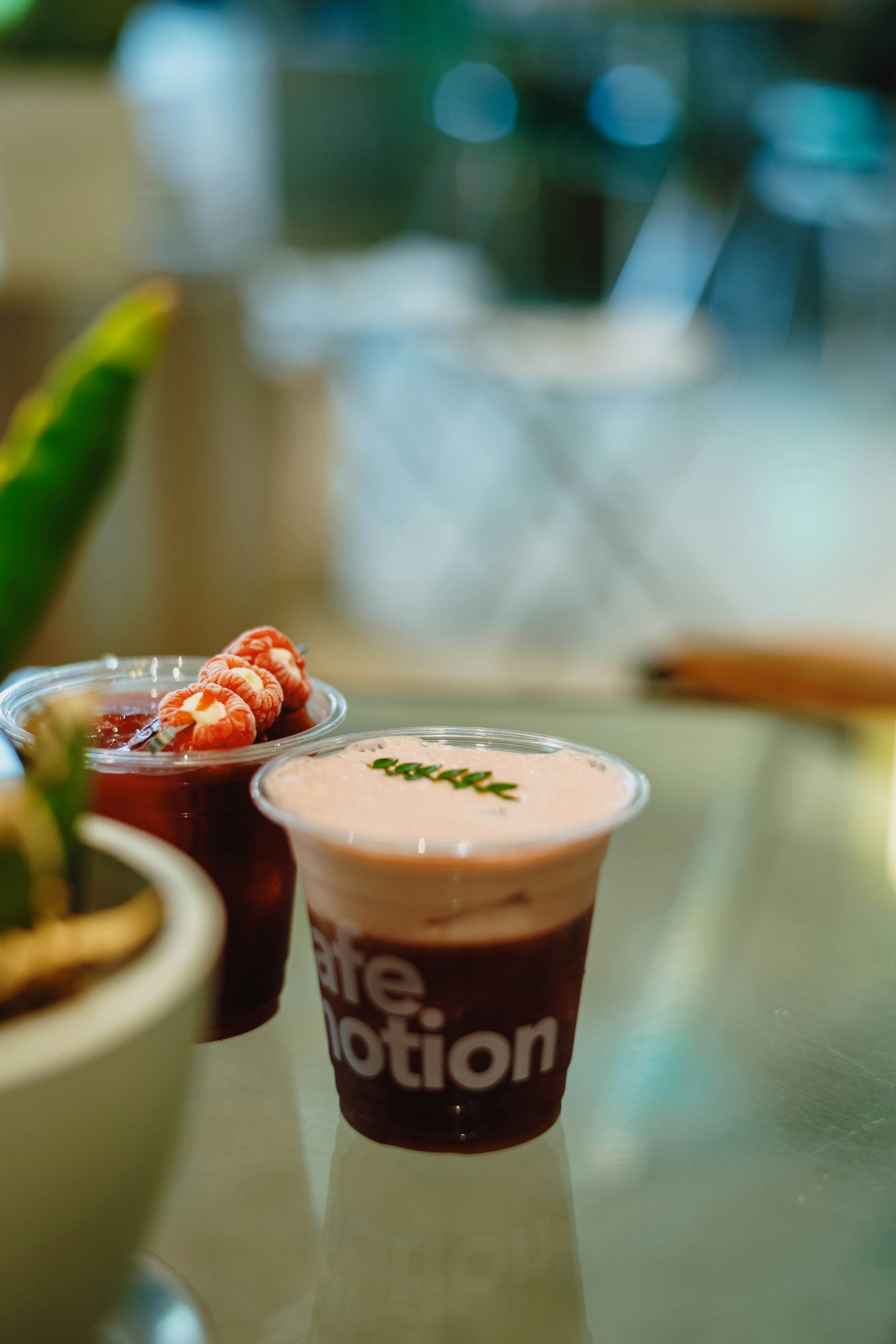 Blurred Cocoa Delight: A Trio of Desserts in Soft Focus