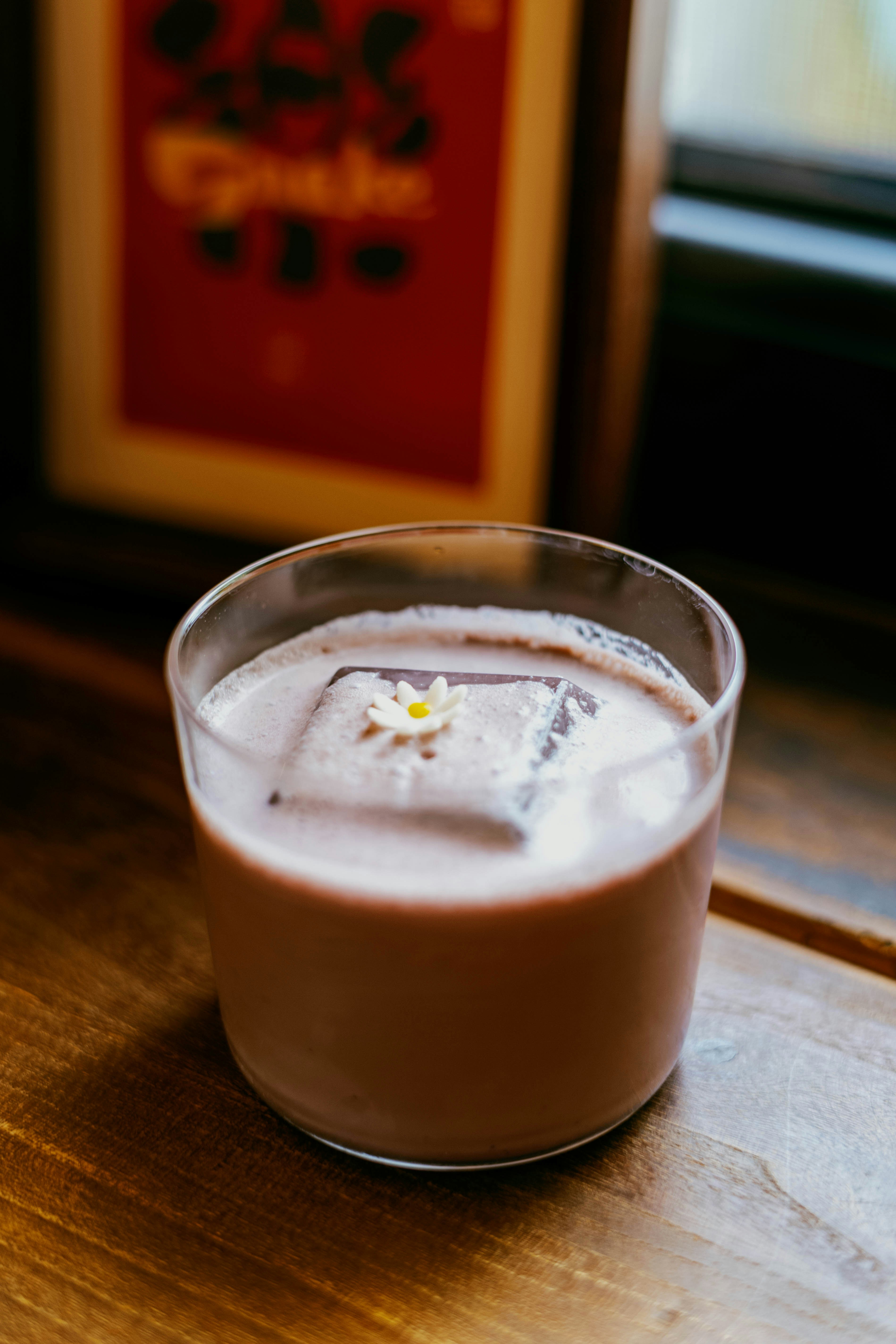 Midday Chocolate: A Velvet Drink Beside a Framed Accent