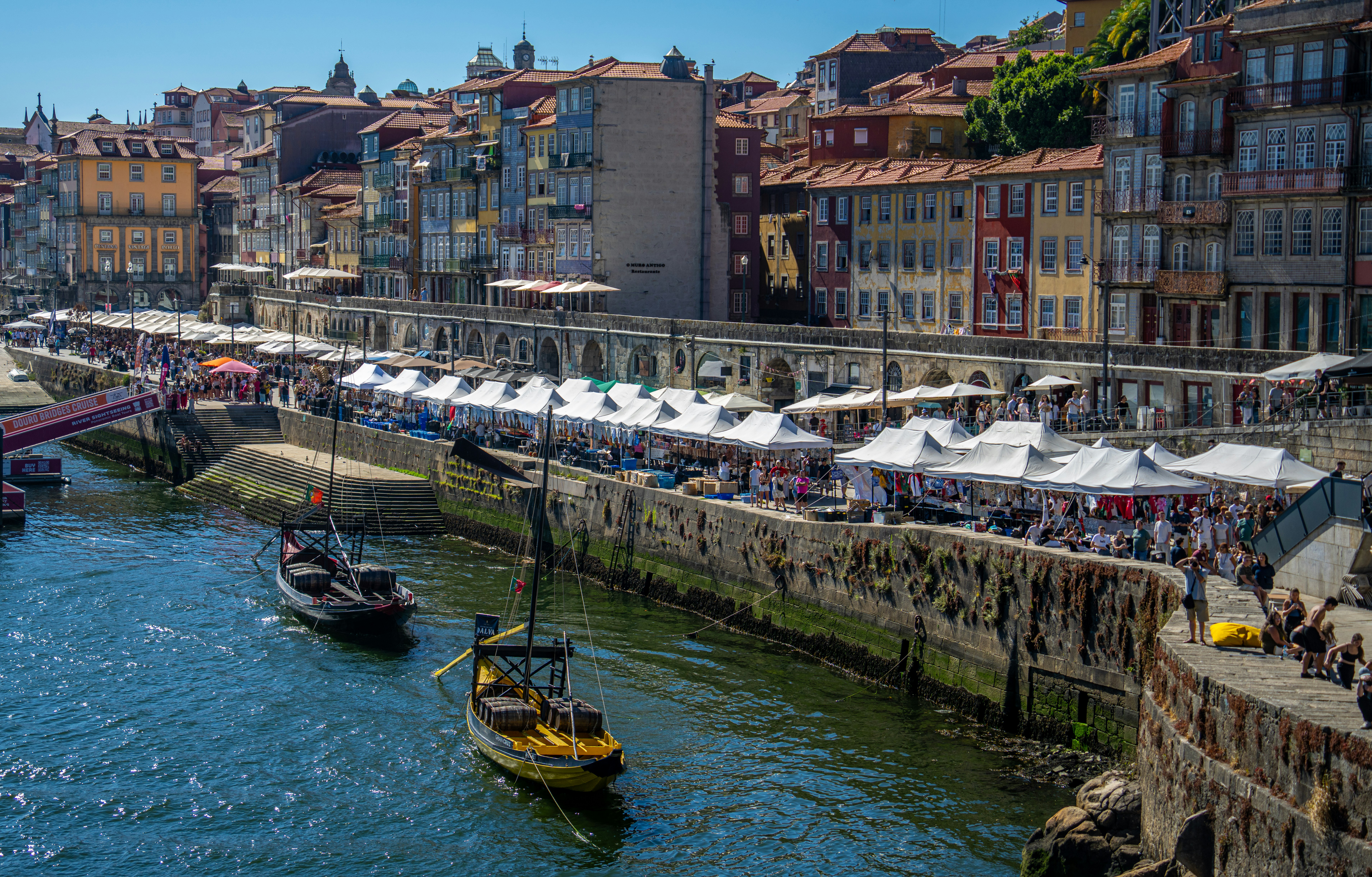 Harborside Market Rows Along the Douro