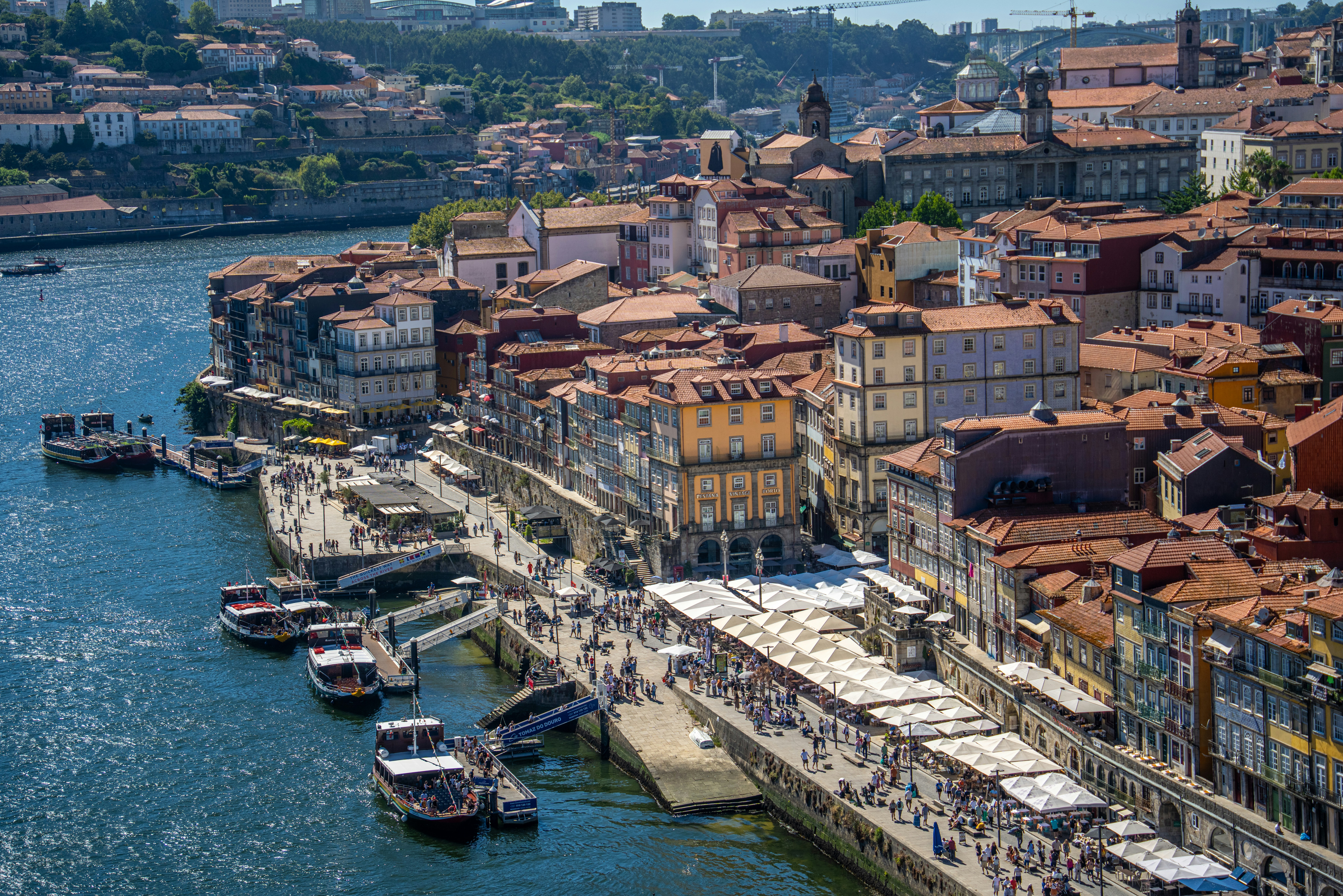 Harborfront in Porto: Emerald Domes and Painted Facades along the Douro