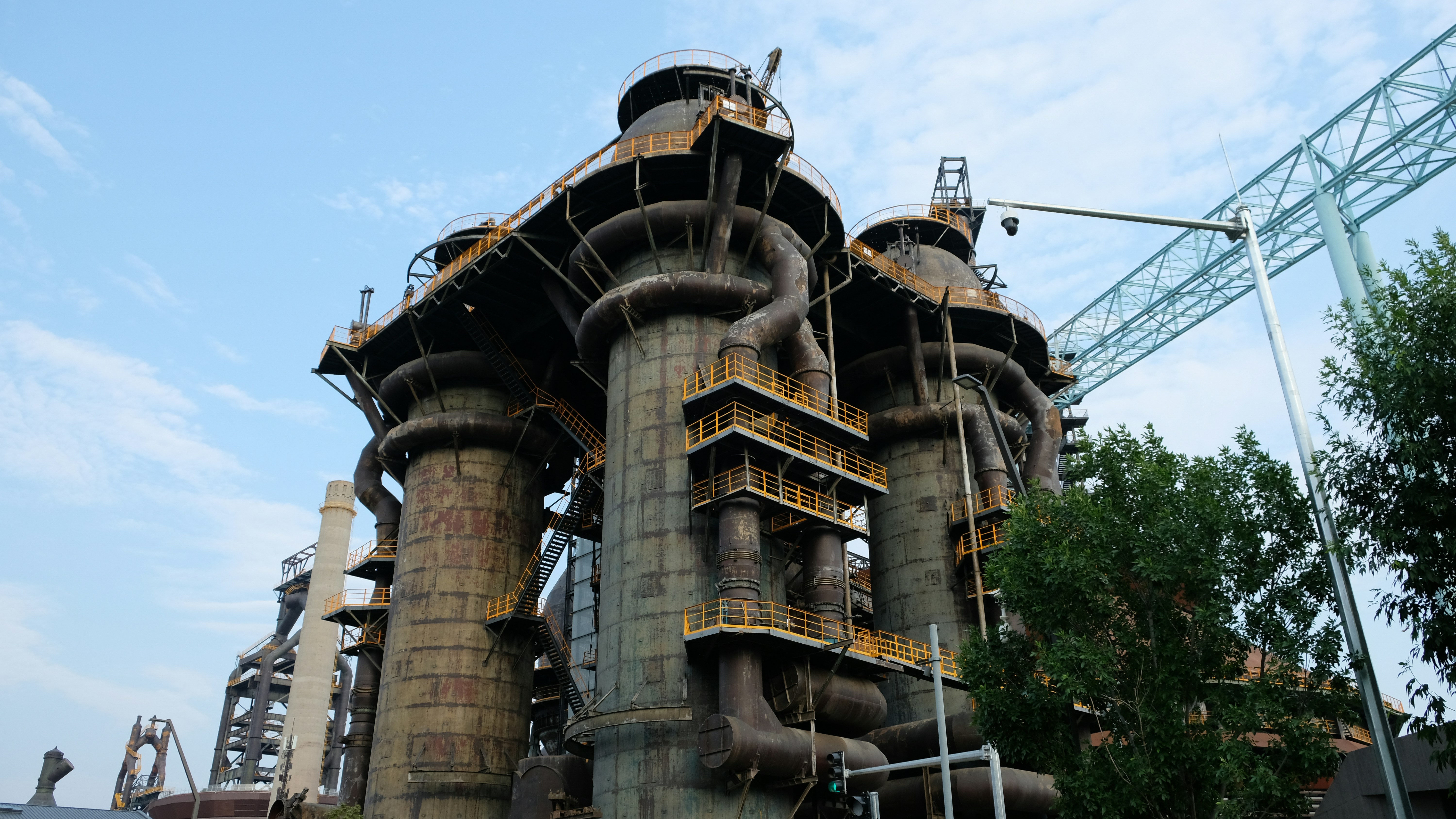 Industrial Monolith: Towering Pipes and Platforms Reach the Sky