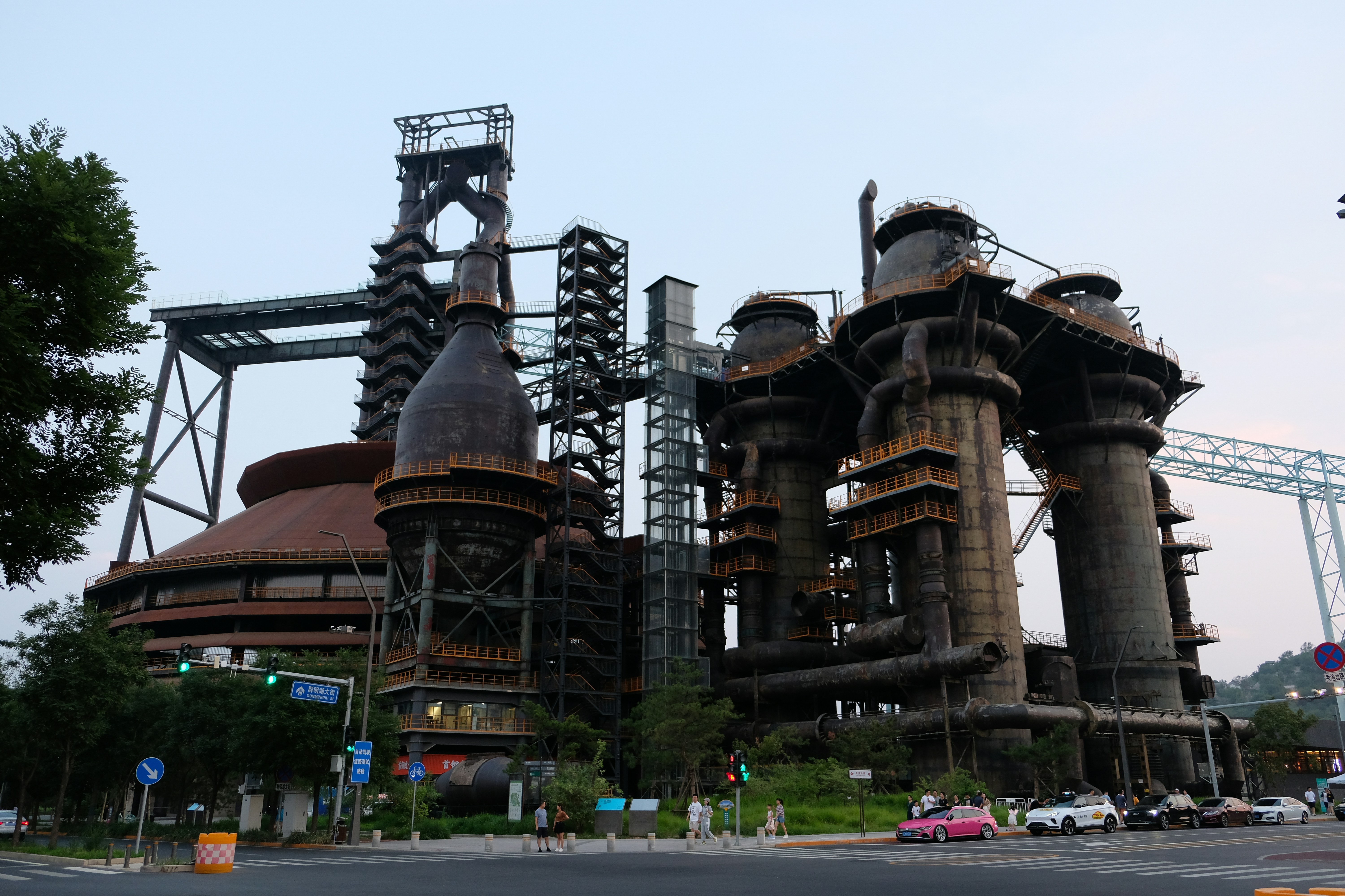 Industrial Giants at Dusk: A Steel Forest of Towers
