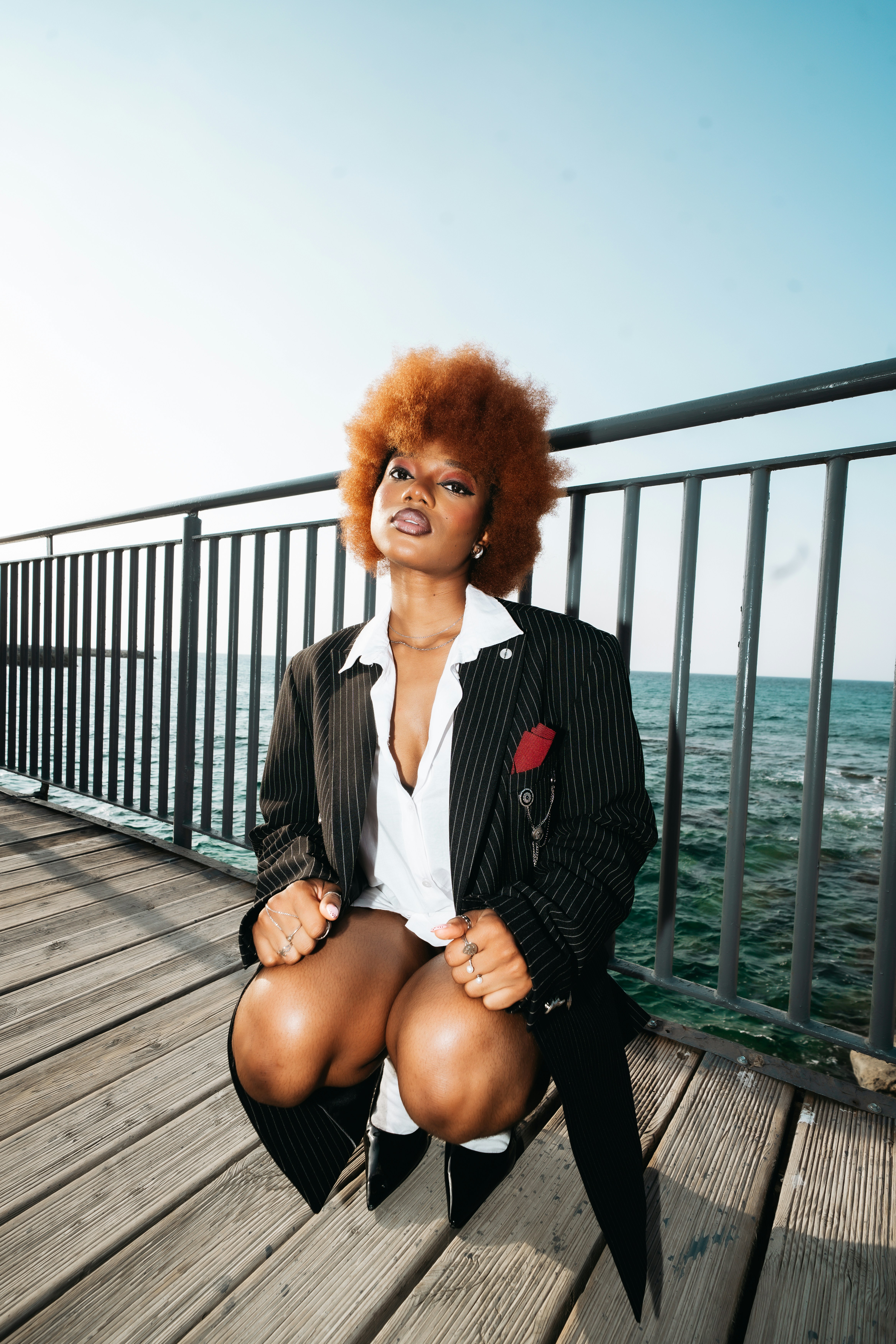Vibrant Street Confidence on a Seaside Pier