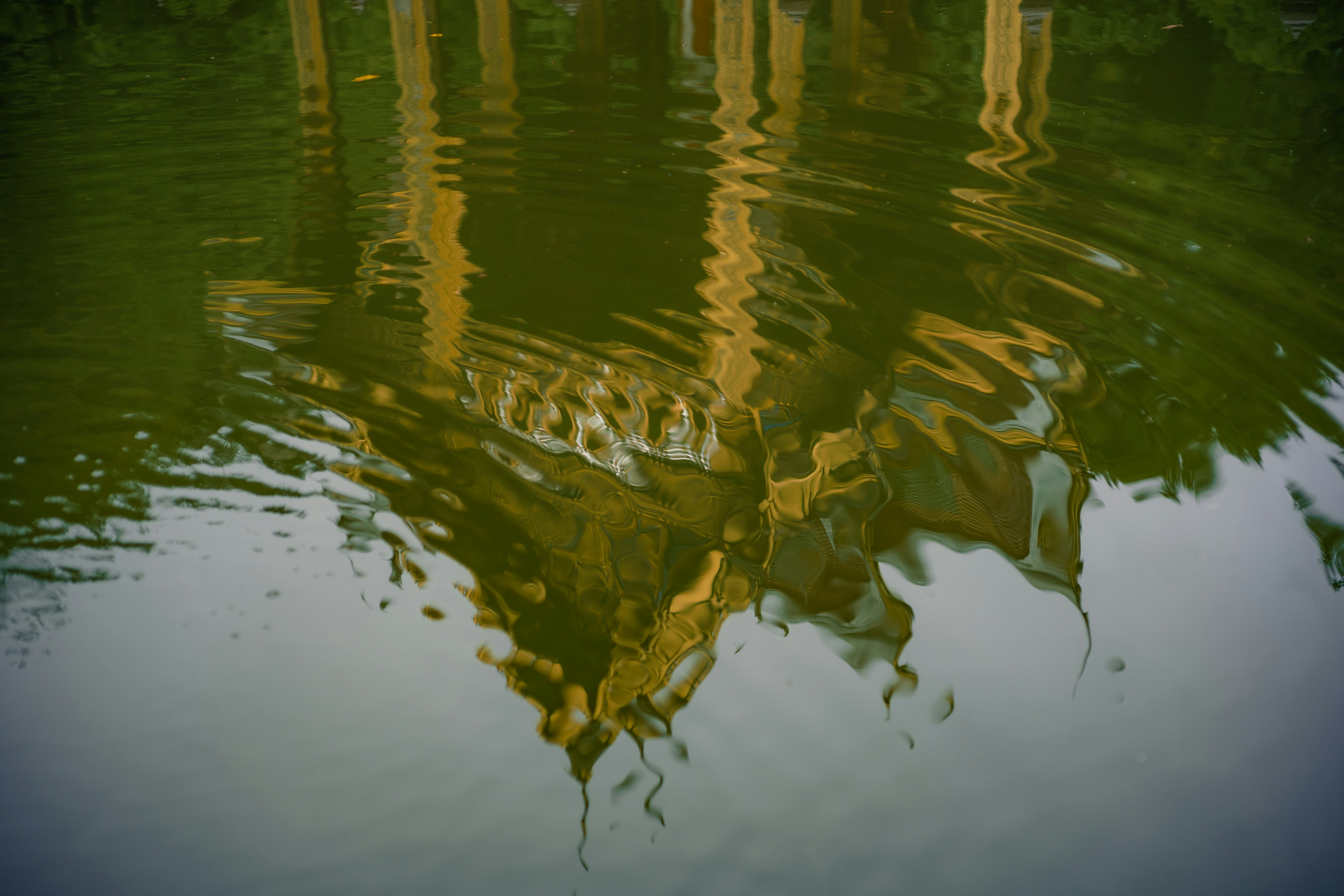 Reflected Gables: A Tilted Silence on Water