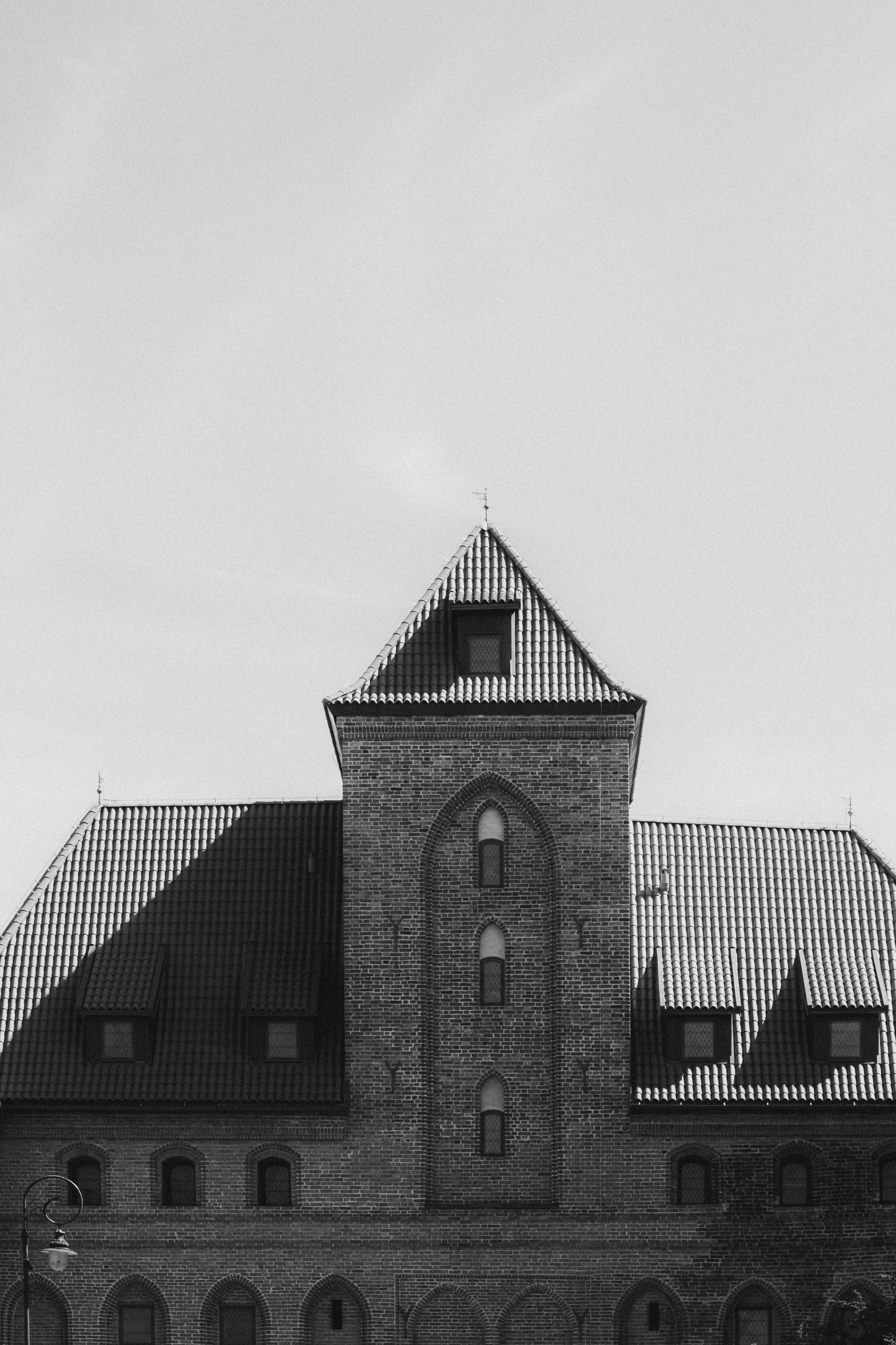 Brick Fortress Rising Against a Clear Sky