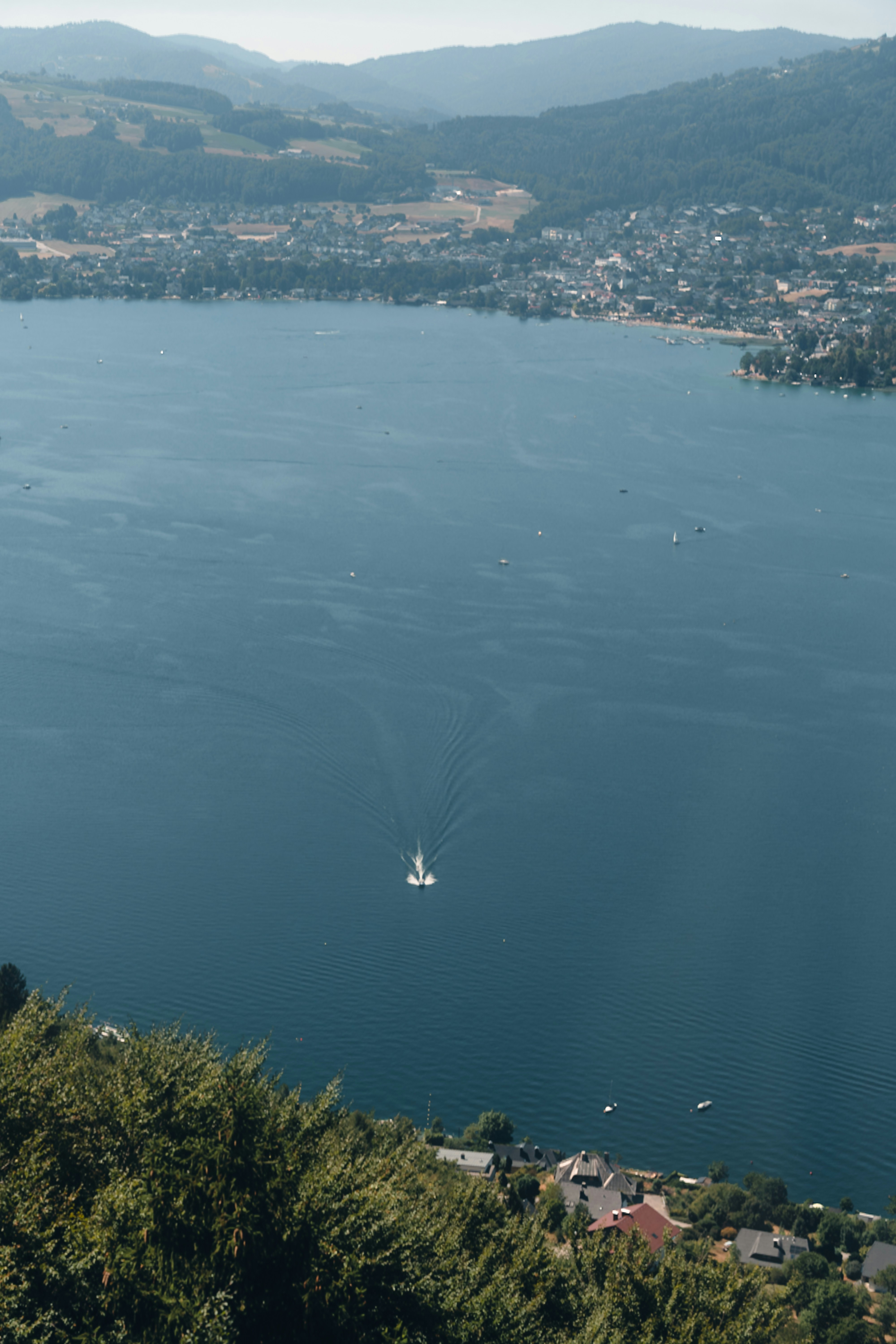Wake of the Boat Across a Lake: Vignette of a Quiet Voyage