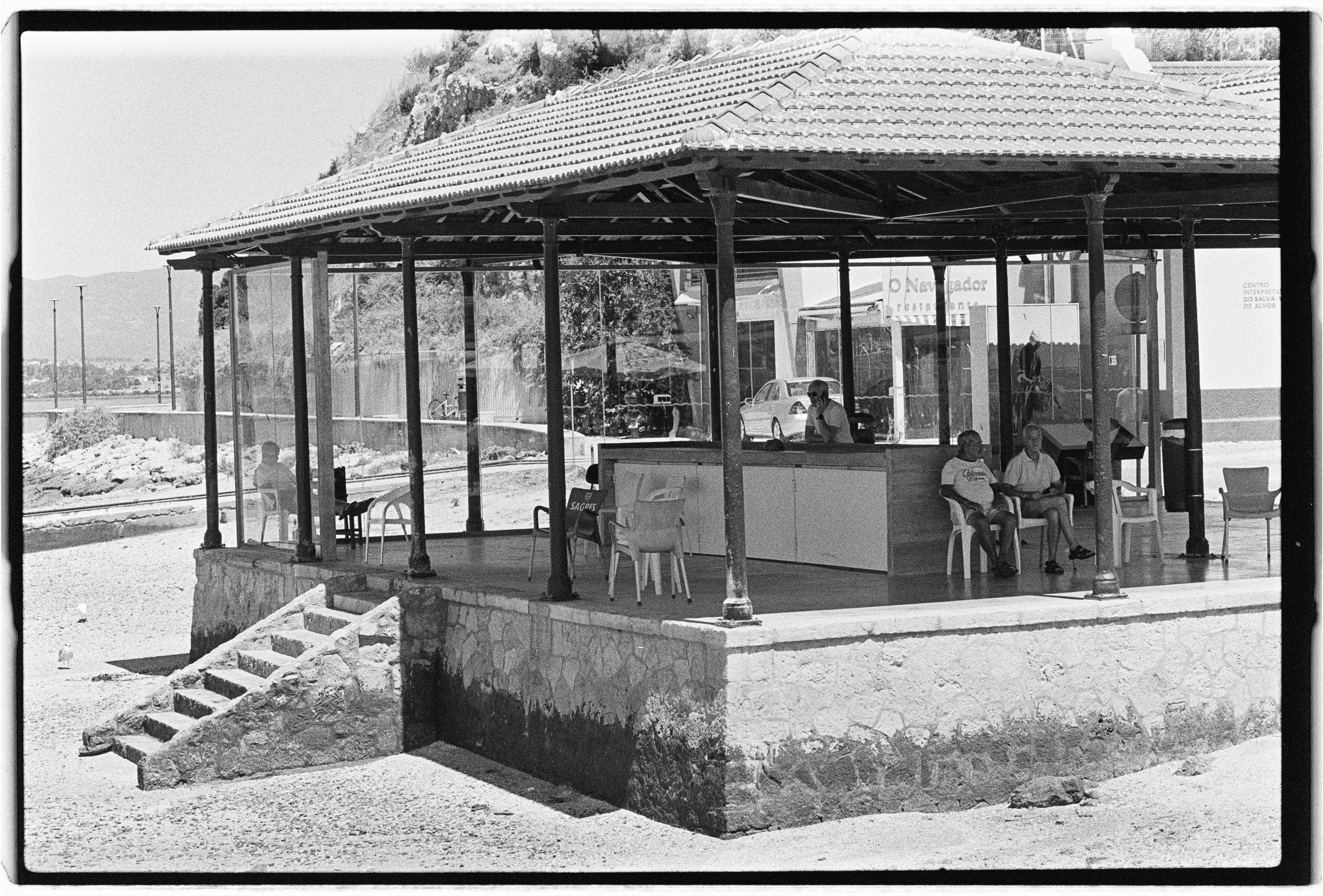 Shaded Veranda by the Sea: A Quiet Breakwater Café