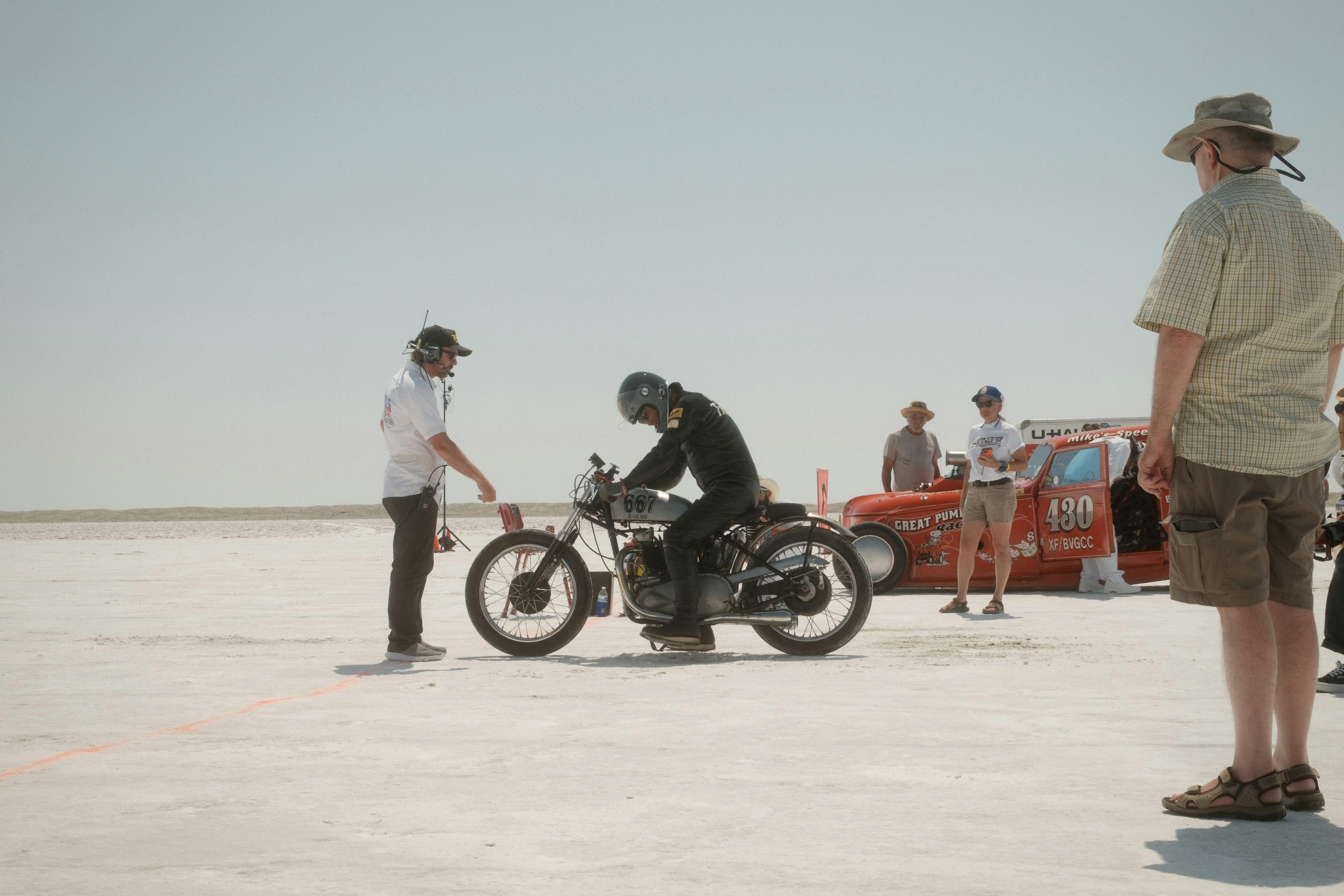 The Rider Reaches the Starting Line: Vintage Bike Meet on the Salt