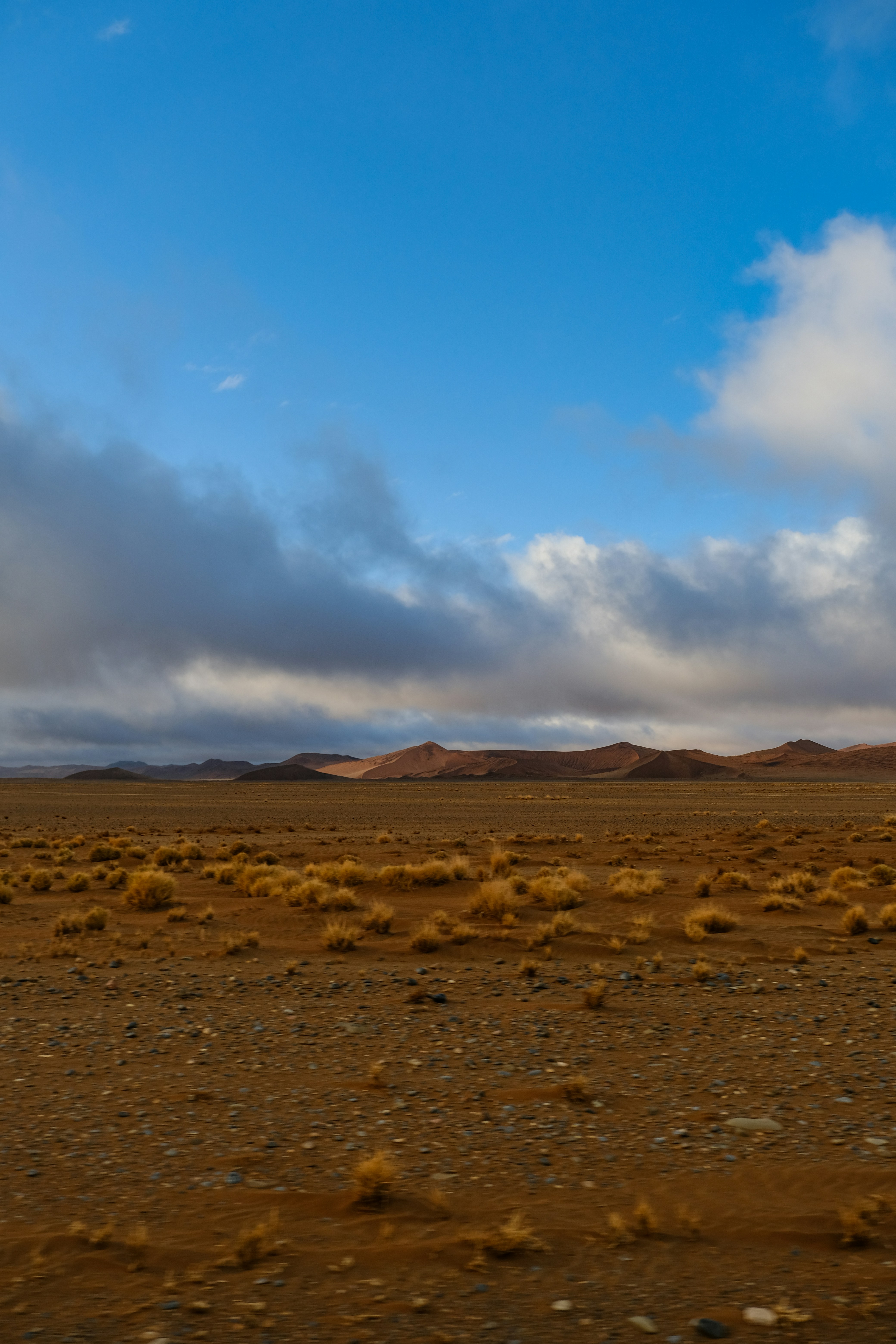 Desert Horizon at Dusk: Dune Ridge Under Expansive Sky