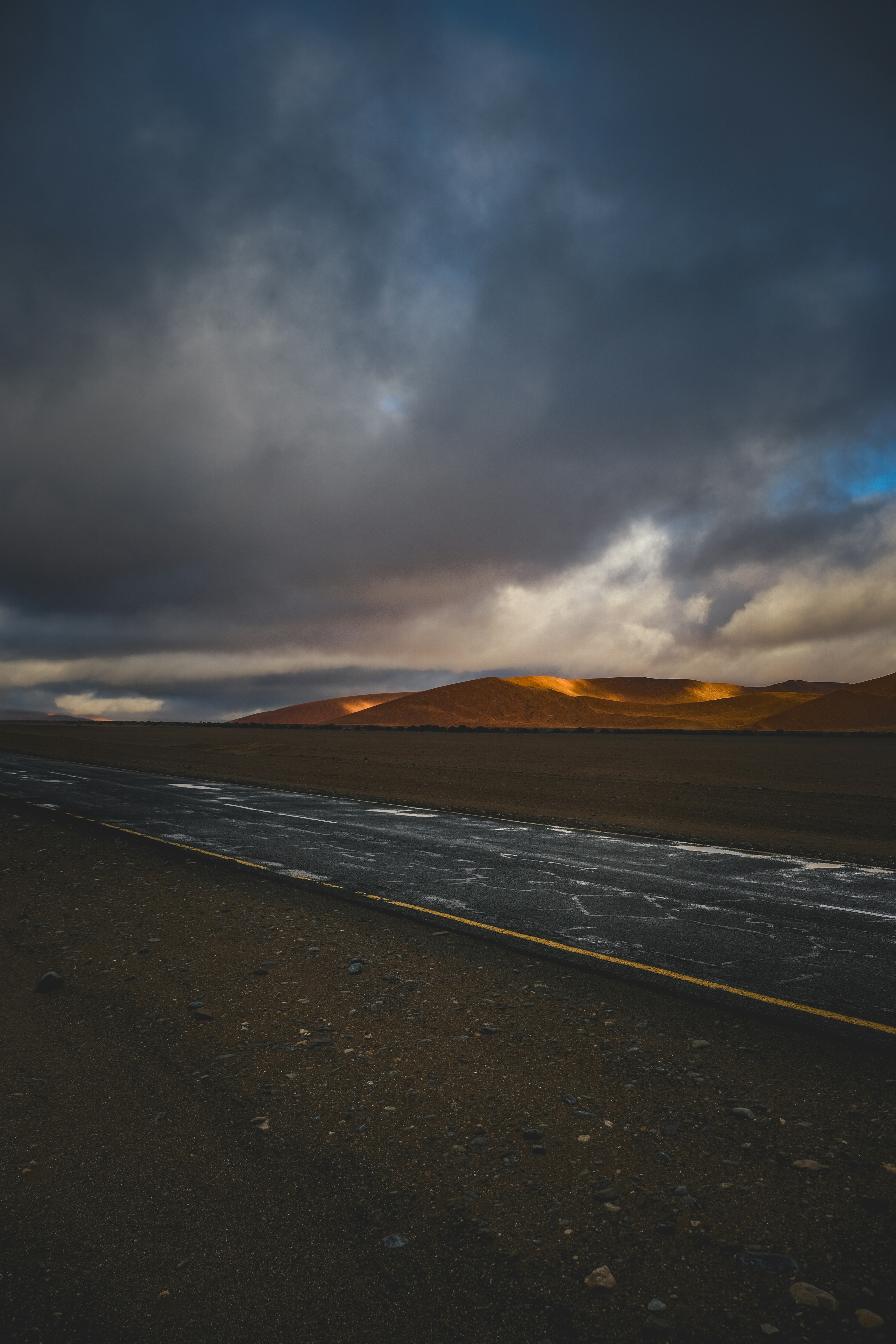 Golden Crest Over the Desert Road