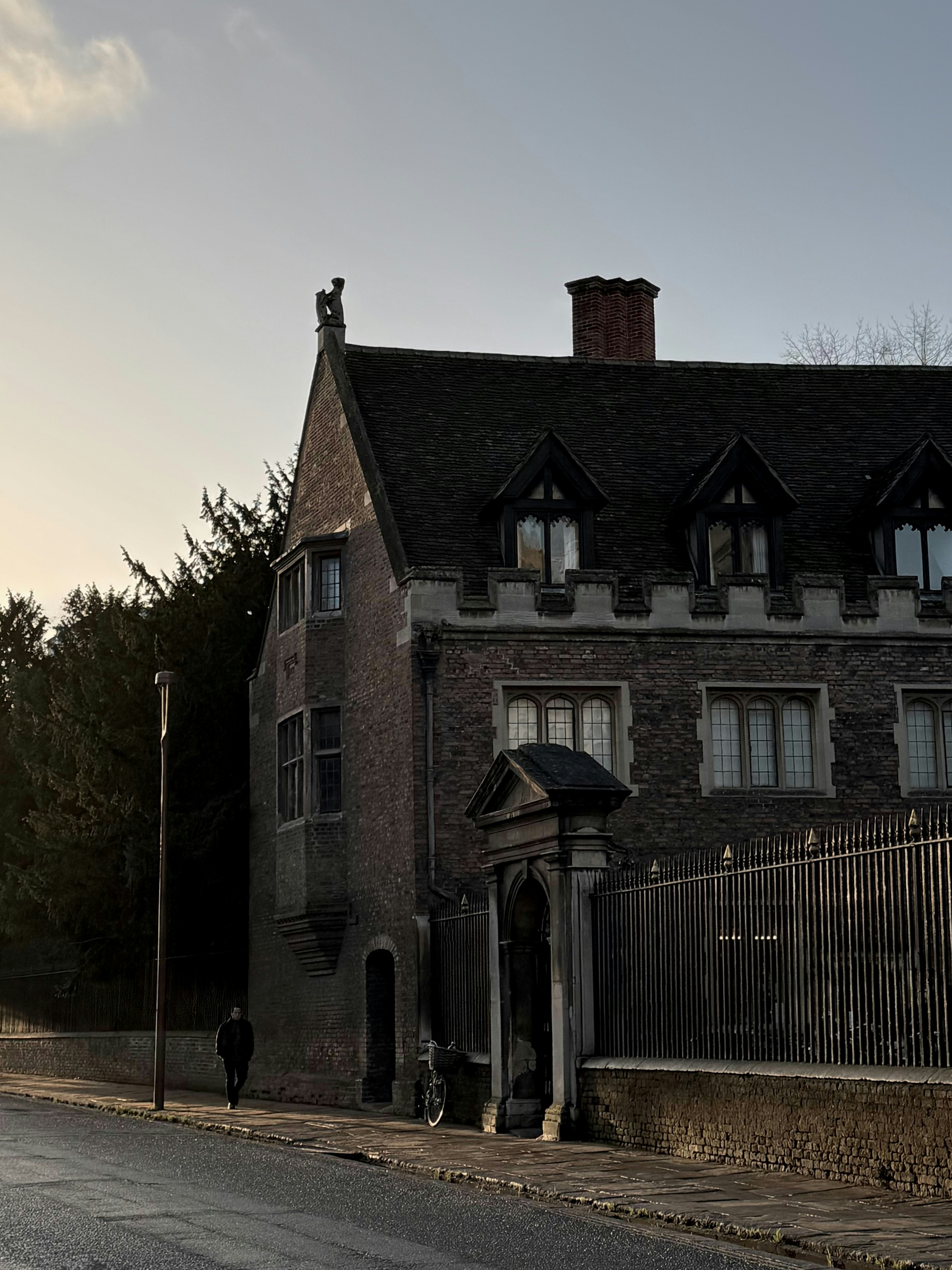 Mansion by the Quiet Street at Dusk