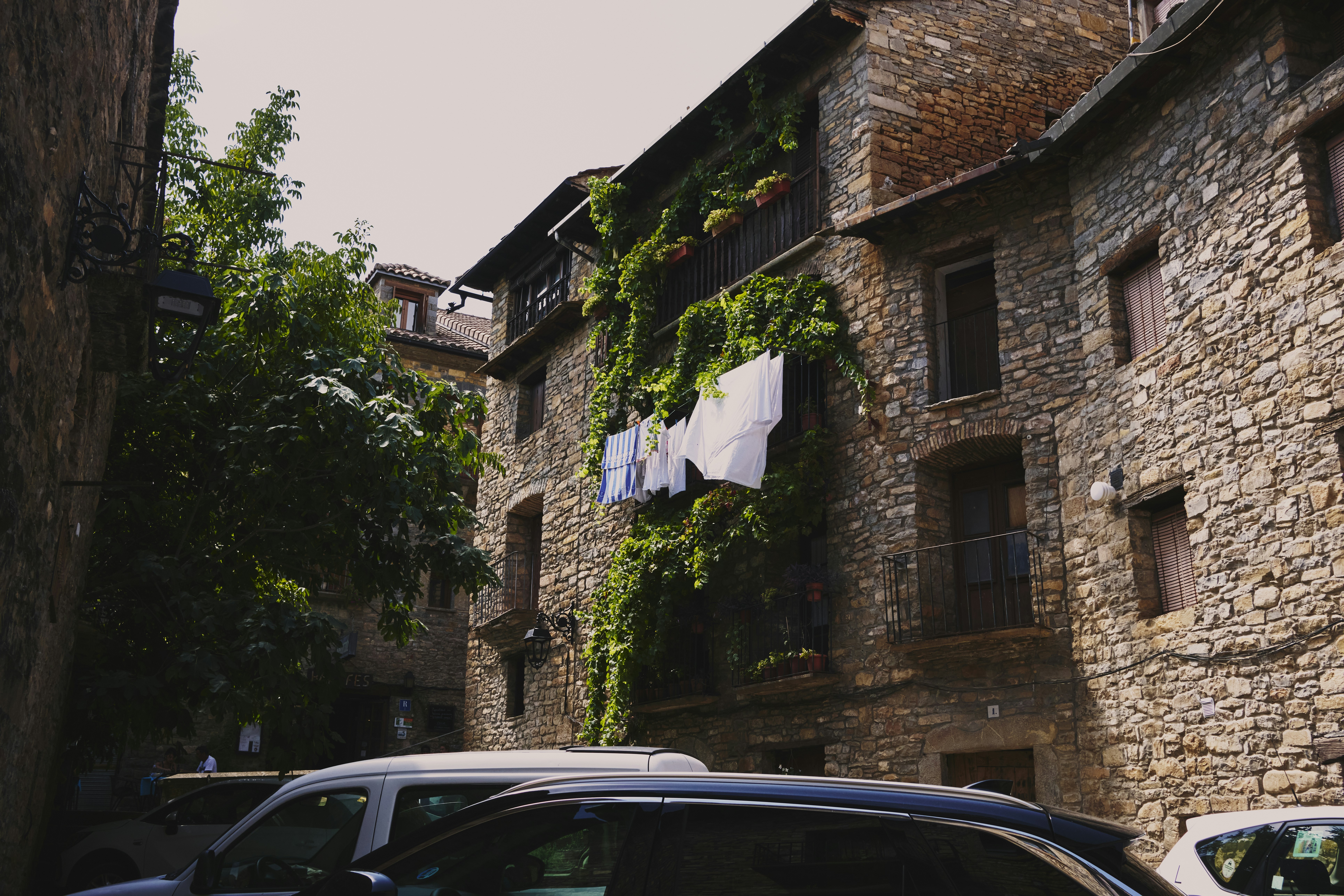 Clothesline Echoes Between Stone Facades