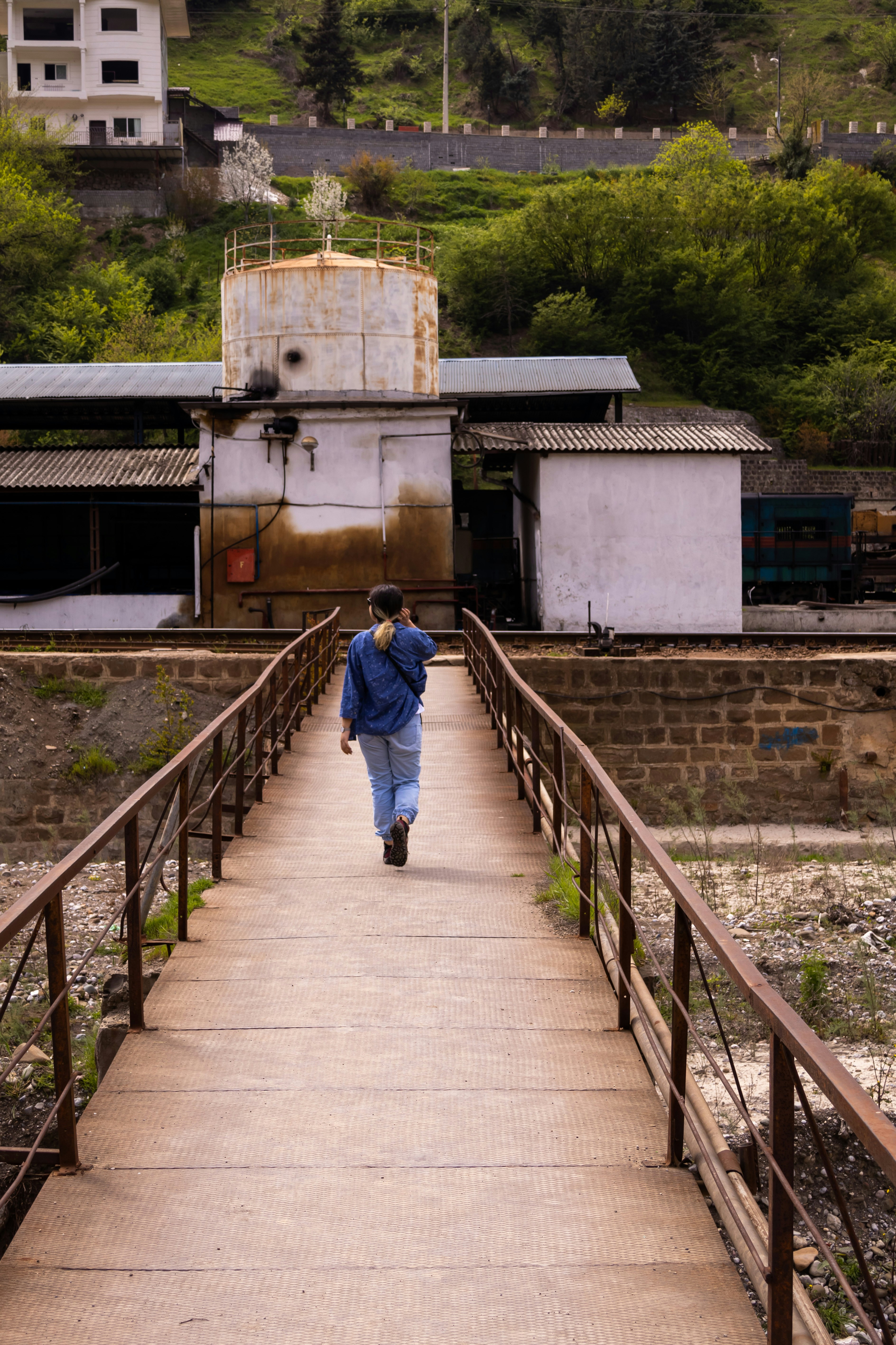 Footbridge to a Quiet Industrial Courtyard