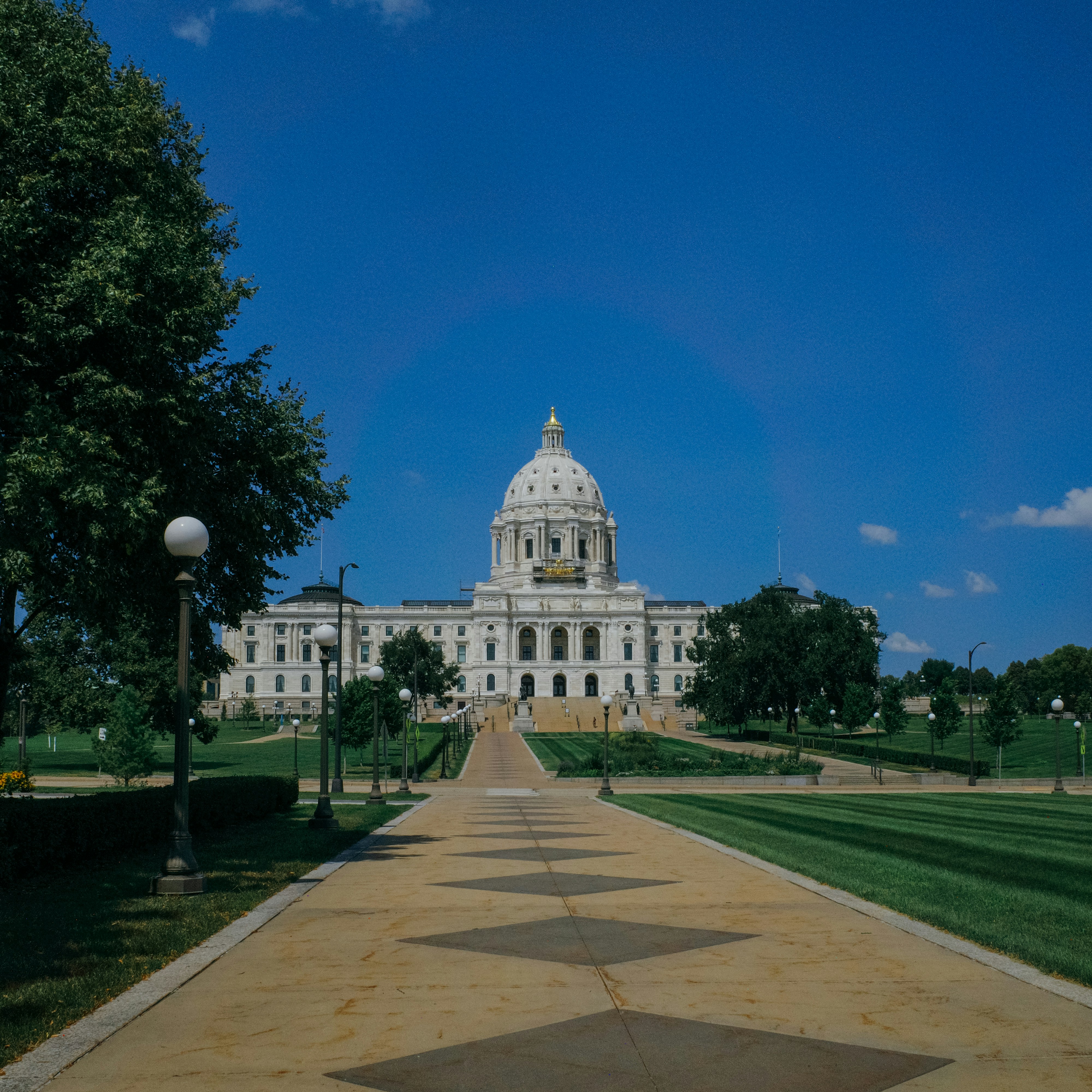 Path to the Capitol: Symmetry under a Blue Sky