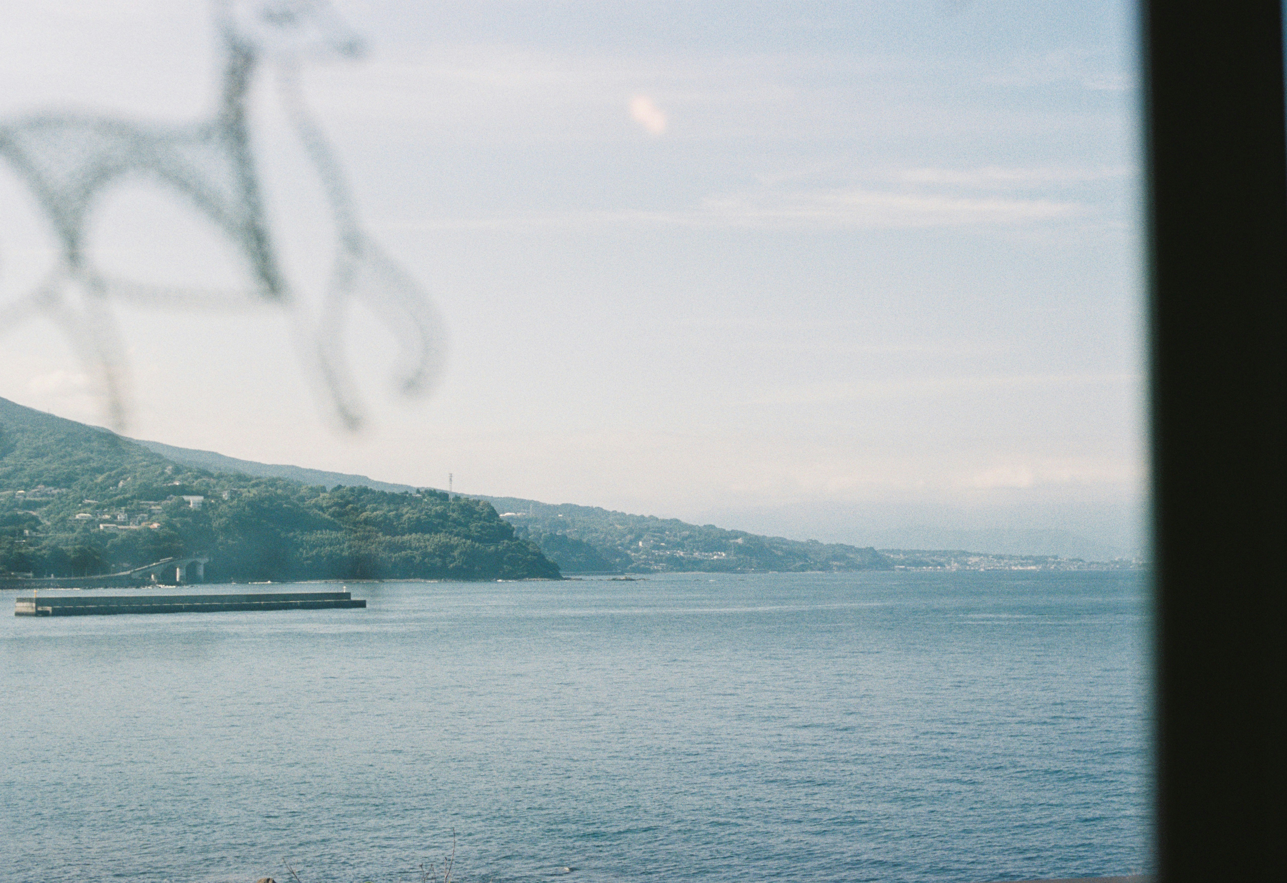 Sea Vista Through a Window with a Blurred Foreground
