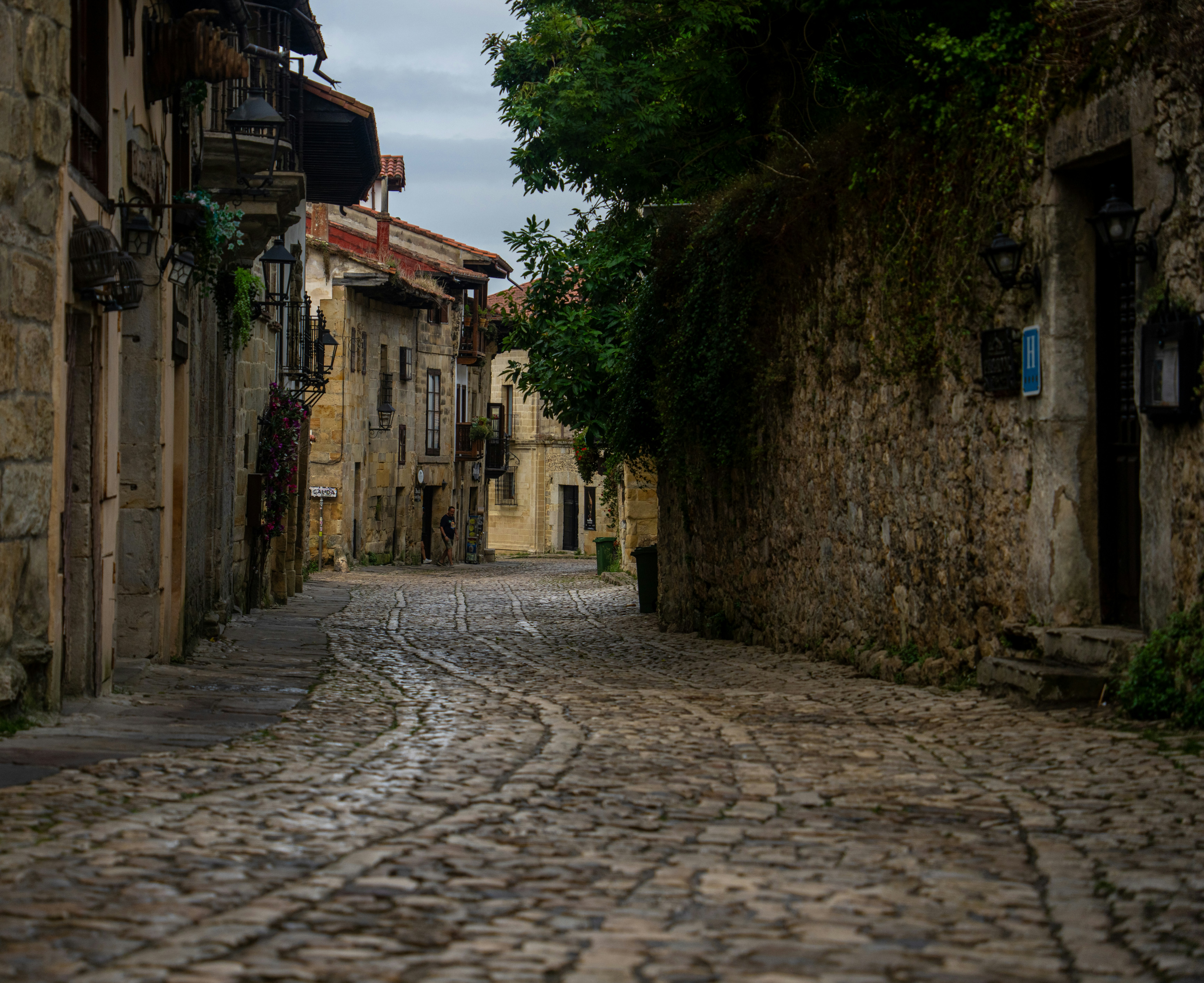 Cobblestone Lane to the Quiet Village Gate