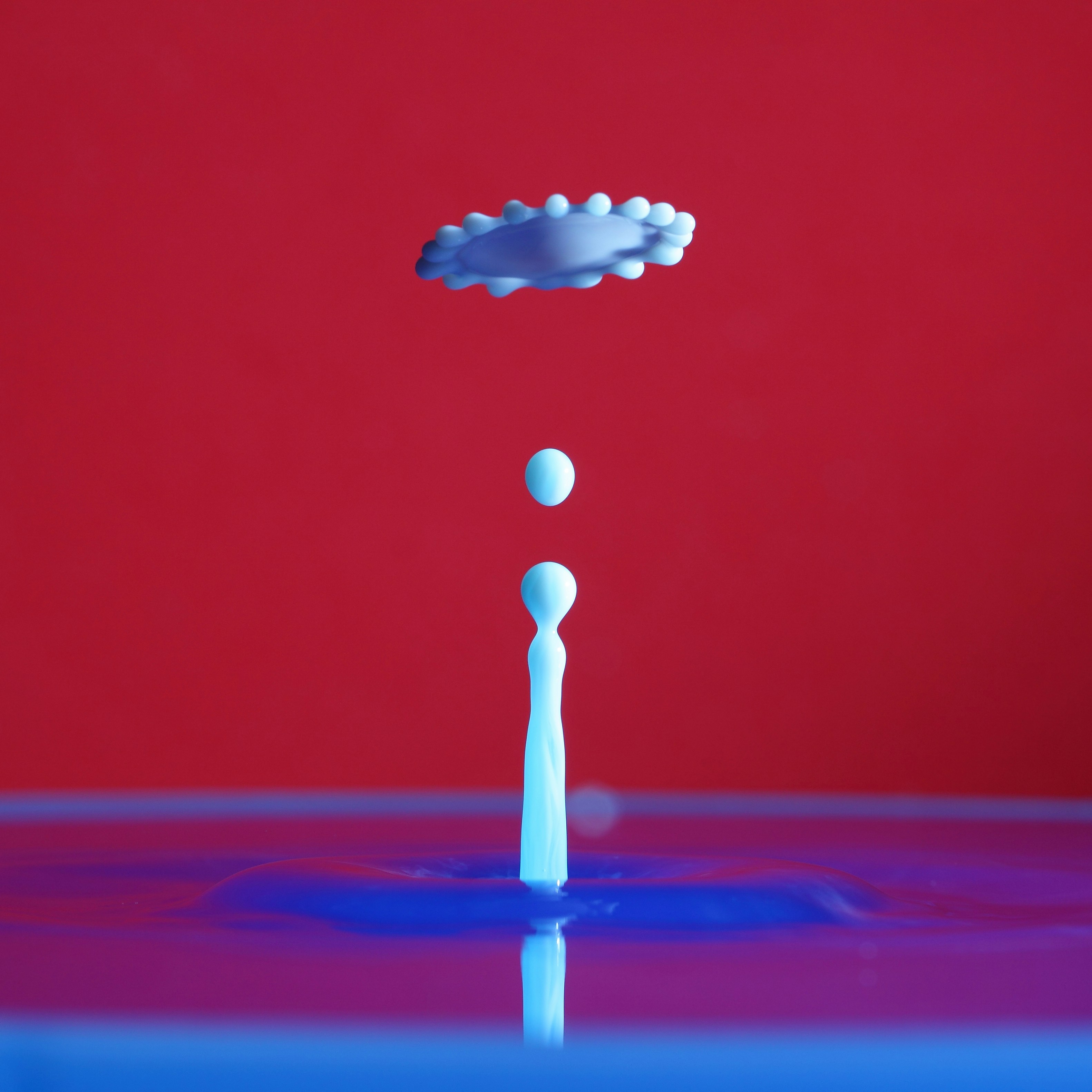 Blue Droplet Ballet: A Midnight Lip of Color