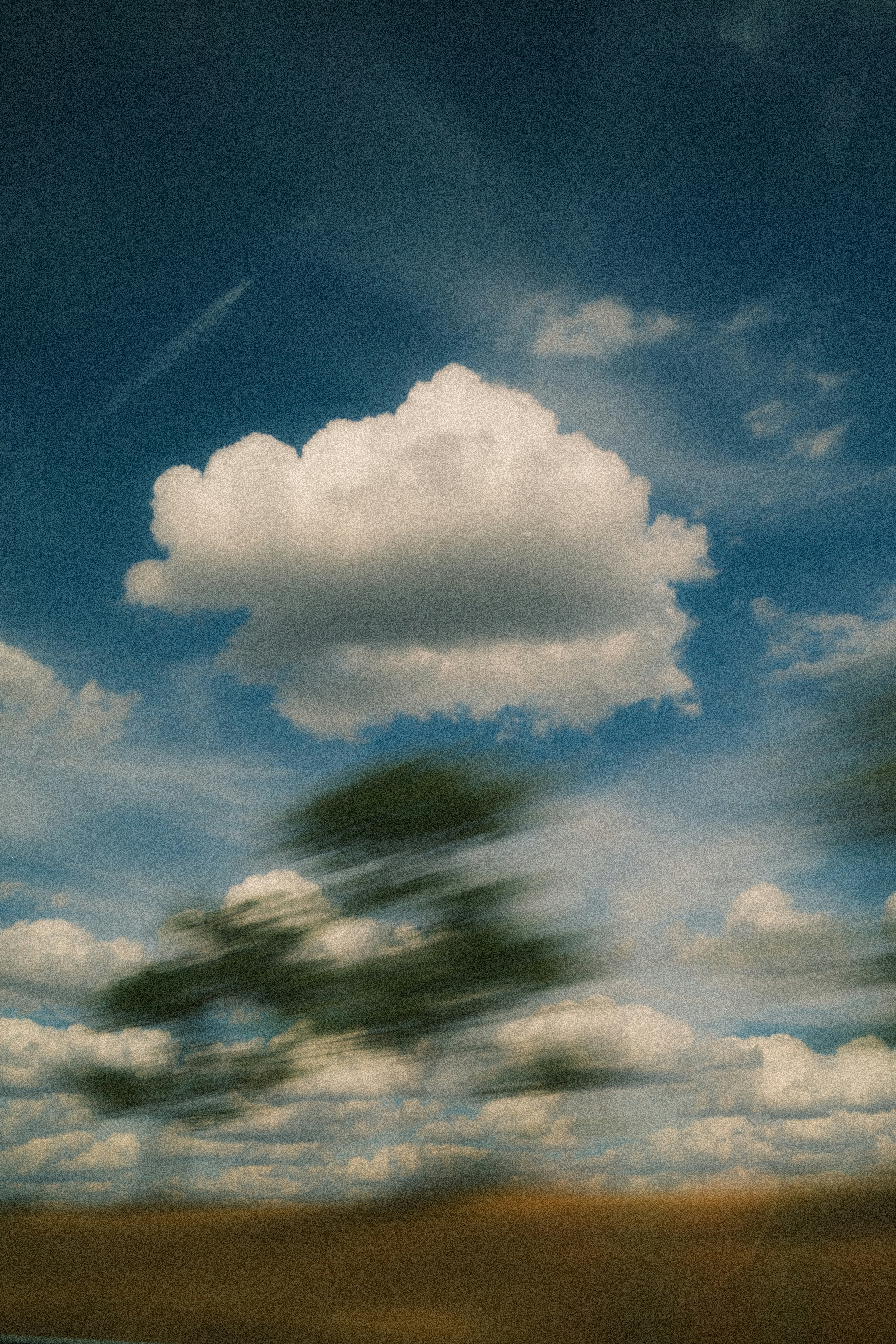 Sky in Motion: Cloudscape with a Blurred Foreground