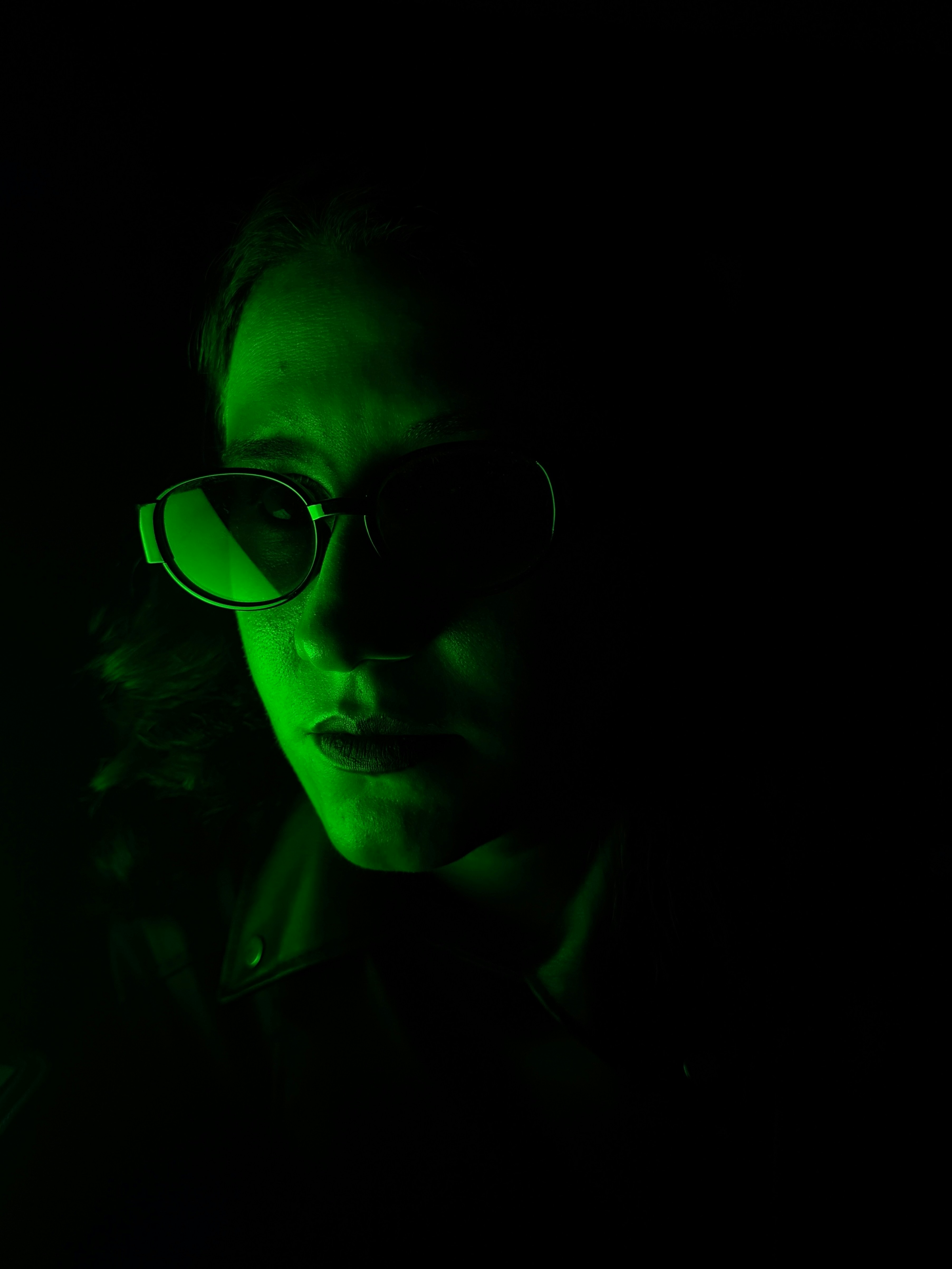 Emerald Glow: Portrait in a Green Veil
