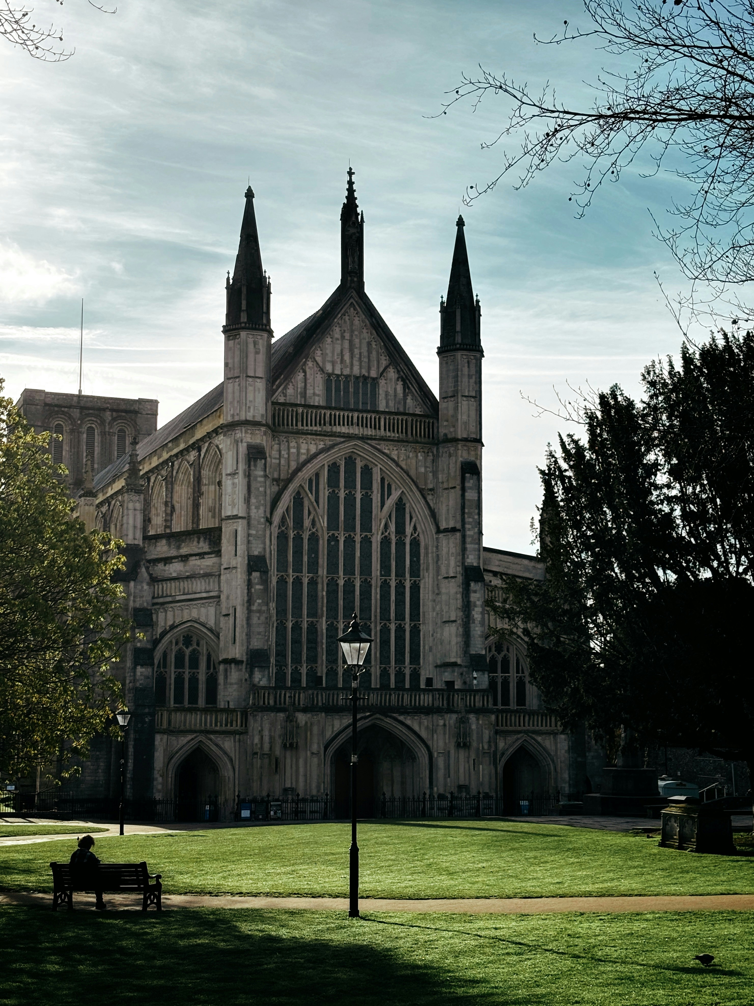 Facing Stained Glass Shadows: A Cathedral in Morning Light