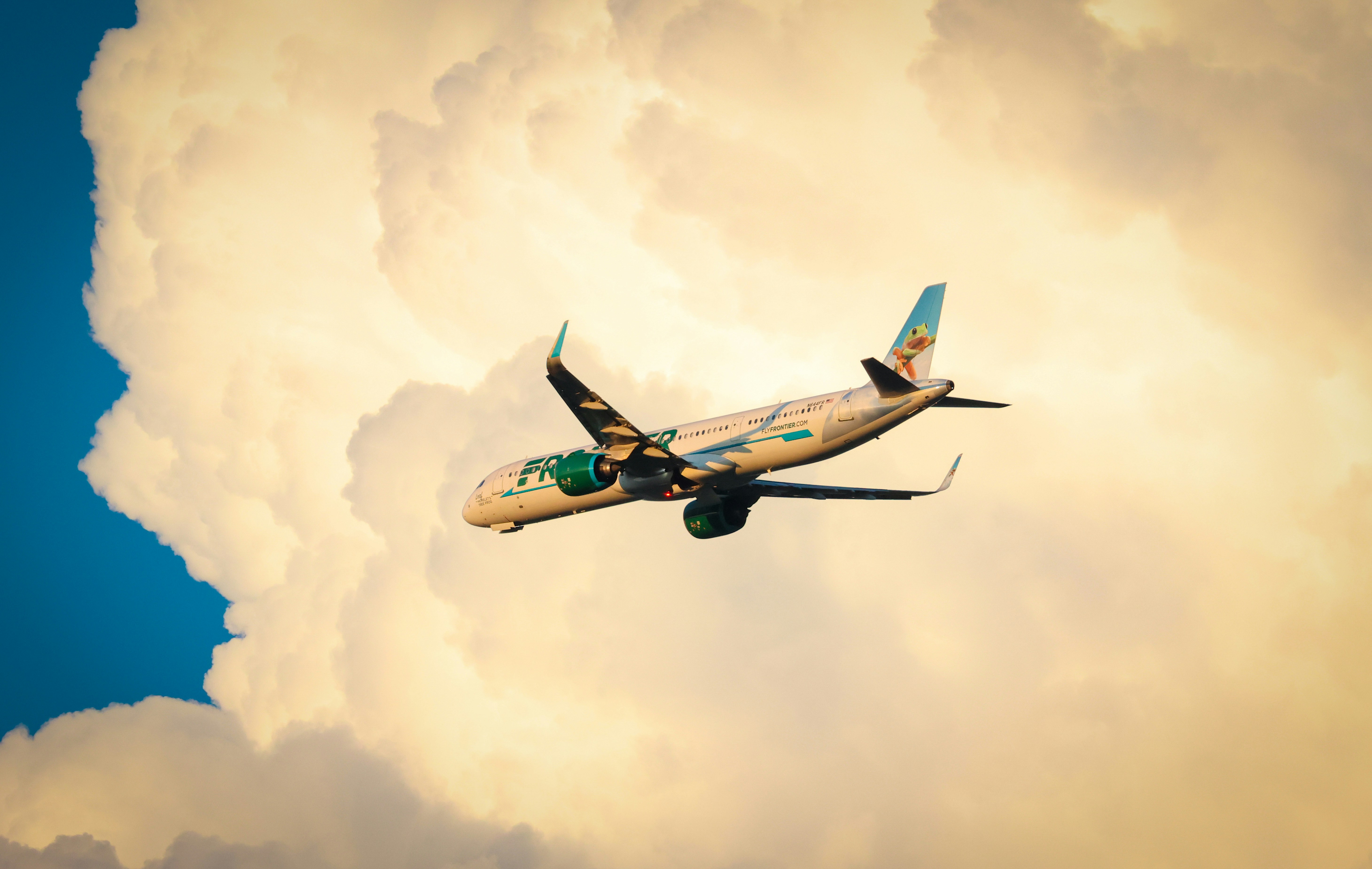 Skyward Jet: A Lone Airliner Piercing Cumulus