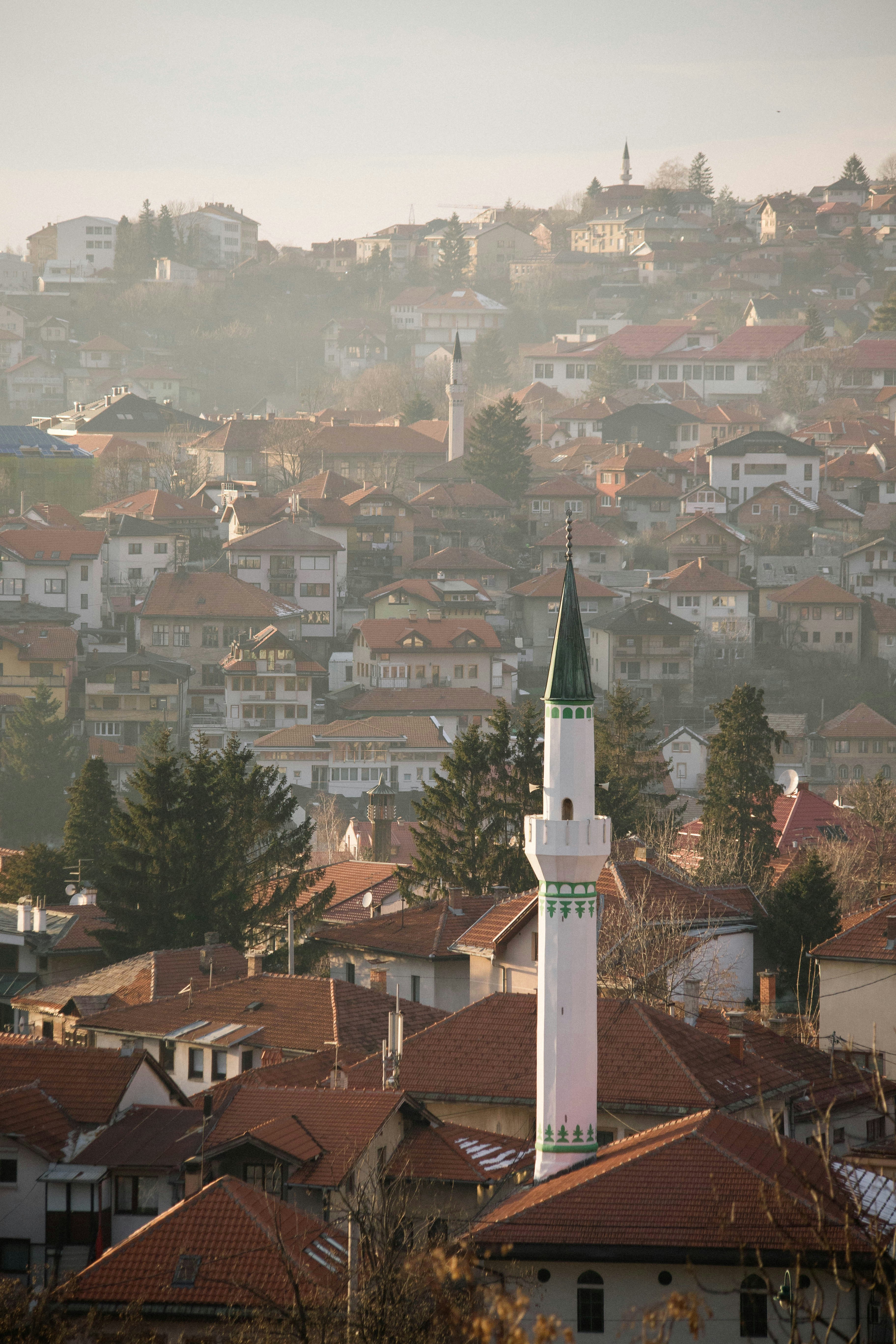 Minaret Over the Terracotta Roofs