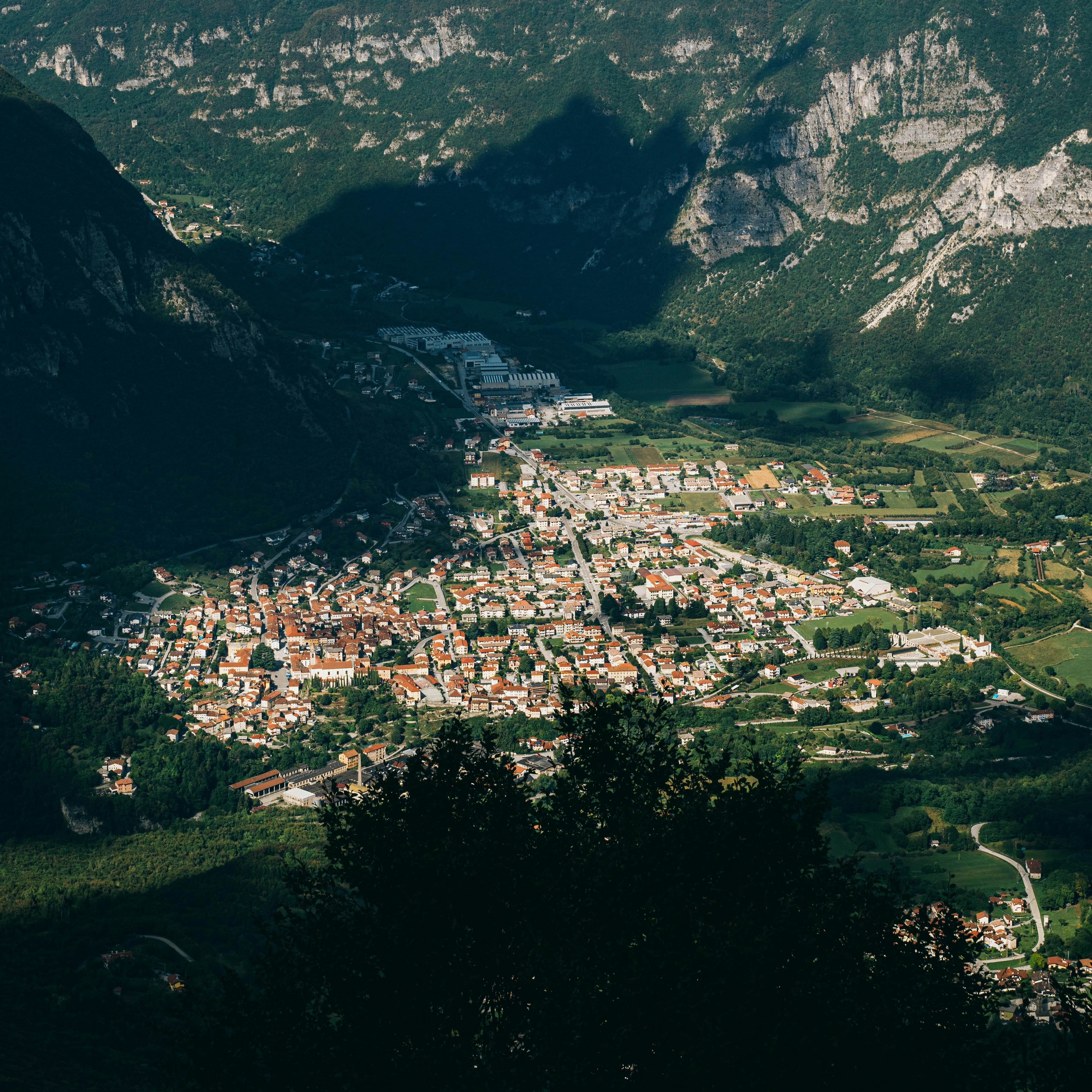 Village Nestled in Shadowed Valley
