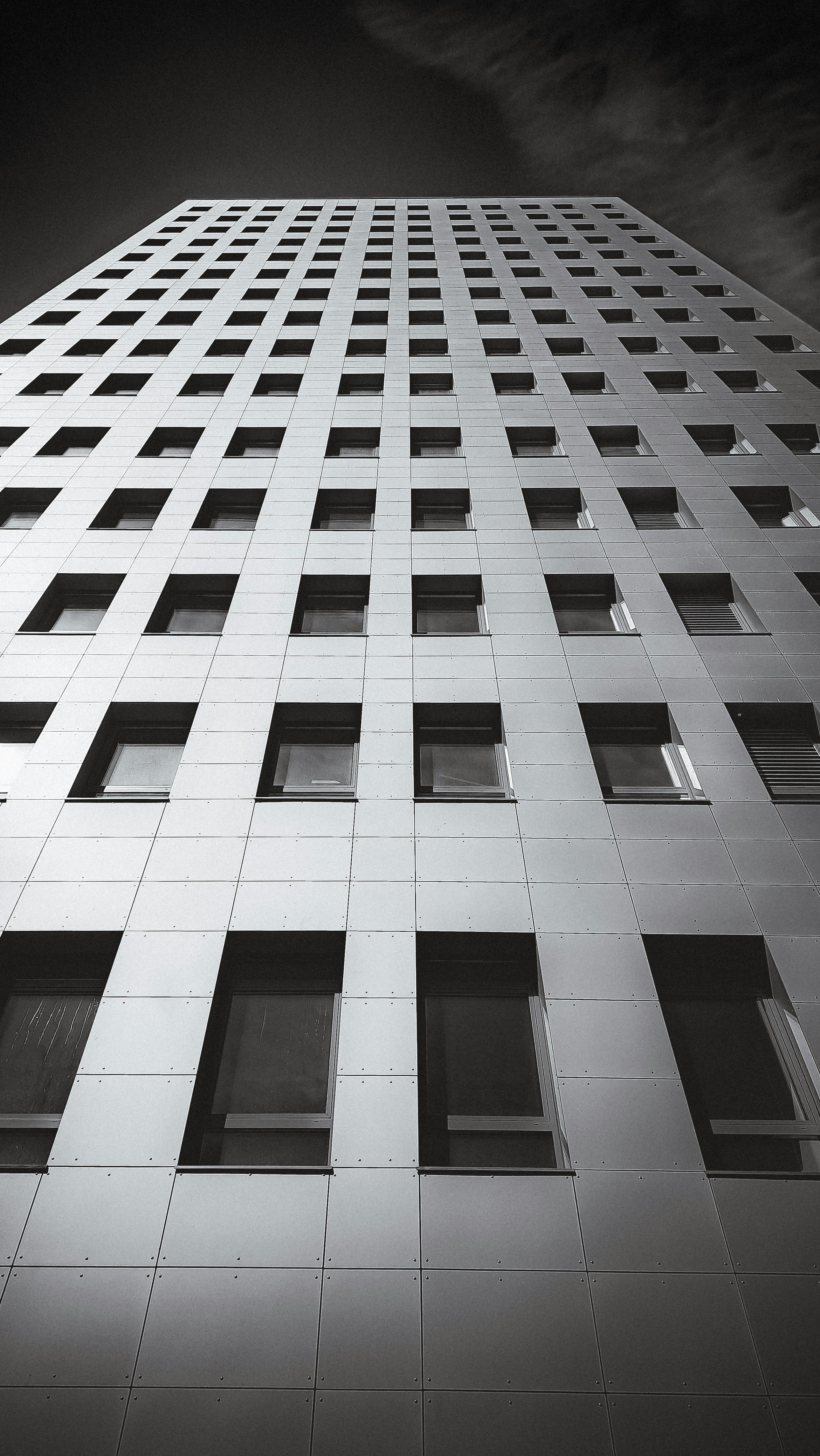 Monolithic Facade: A Tower Reaching Toward the Sky