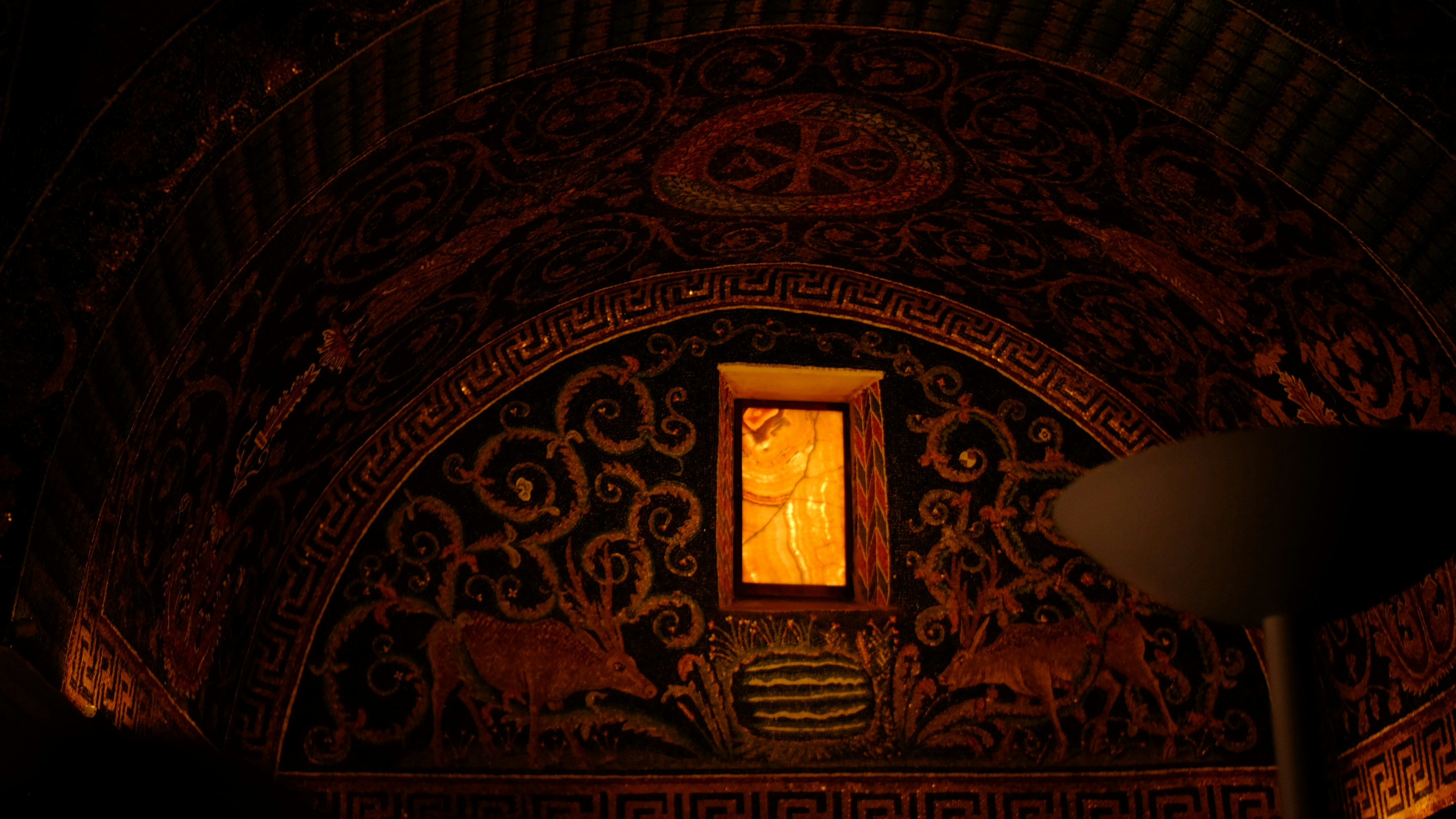 Golden Window in a Muraled Dome
