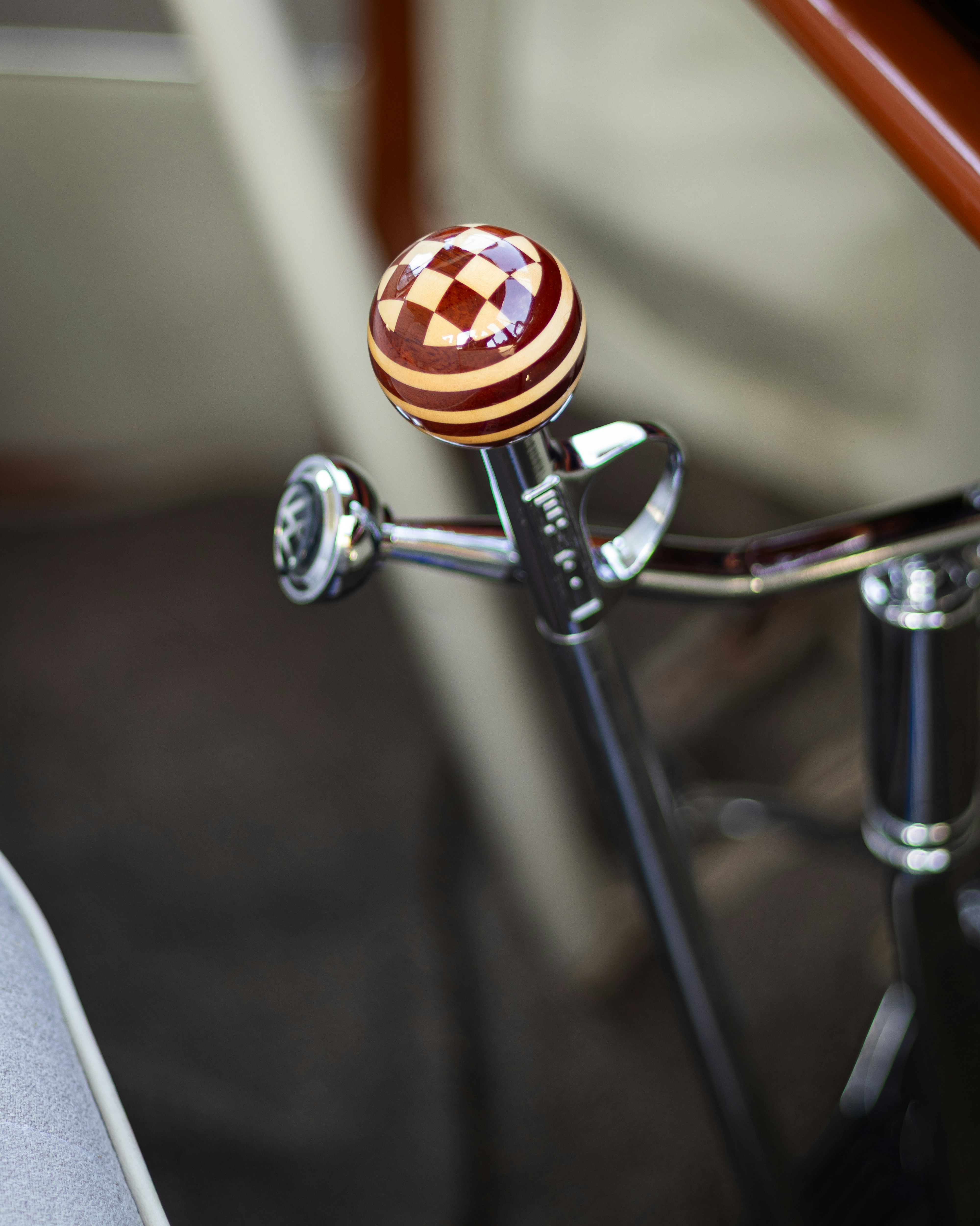 Checkerboard Decal on Vintage Bicycle Gear