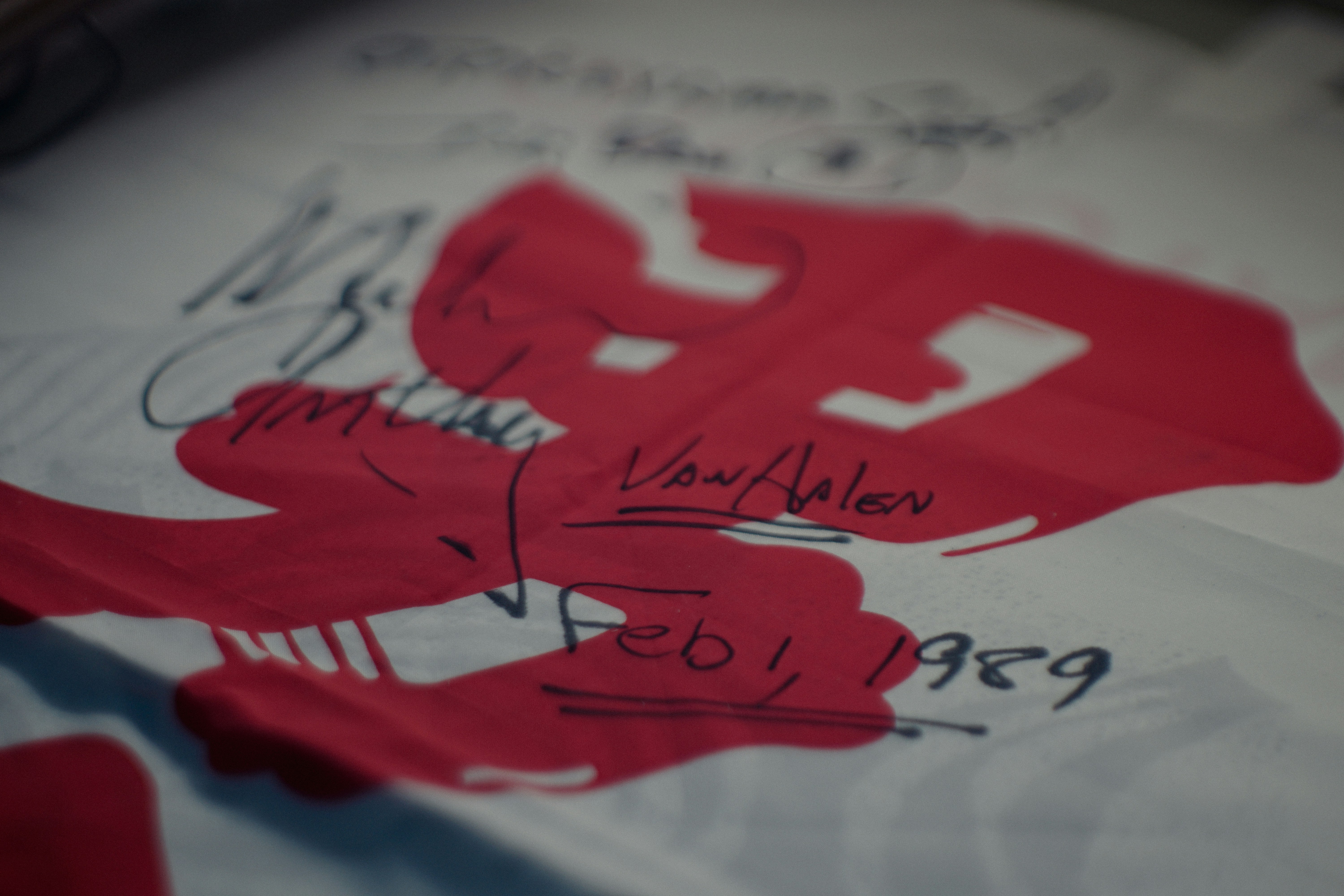 Autographs on a Red Silk Document
