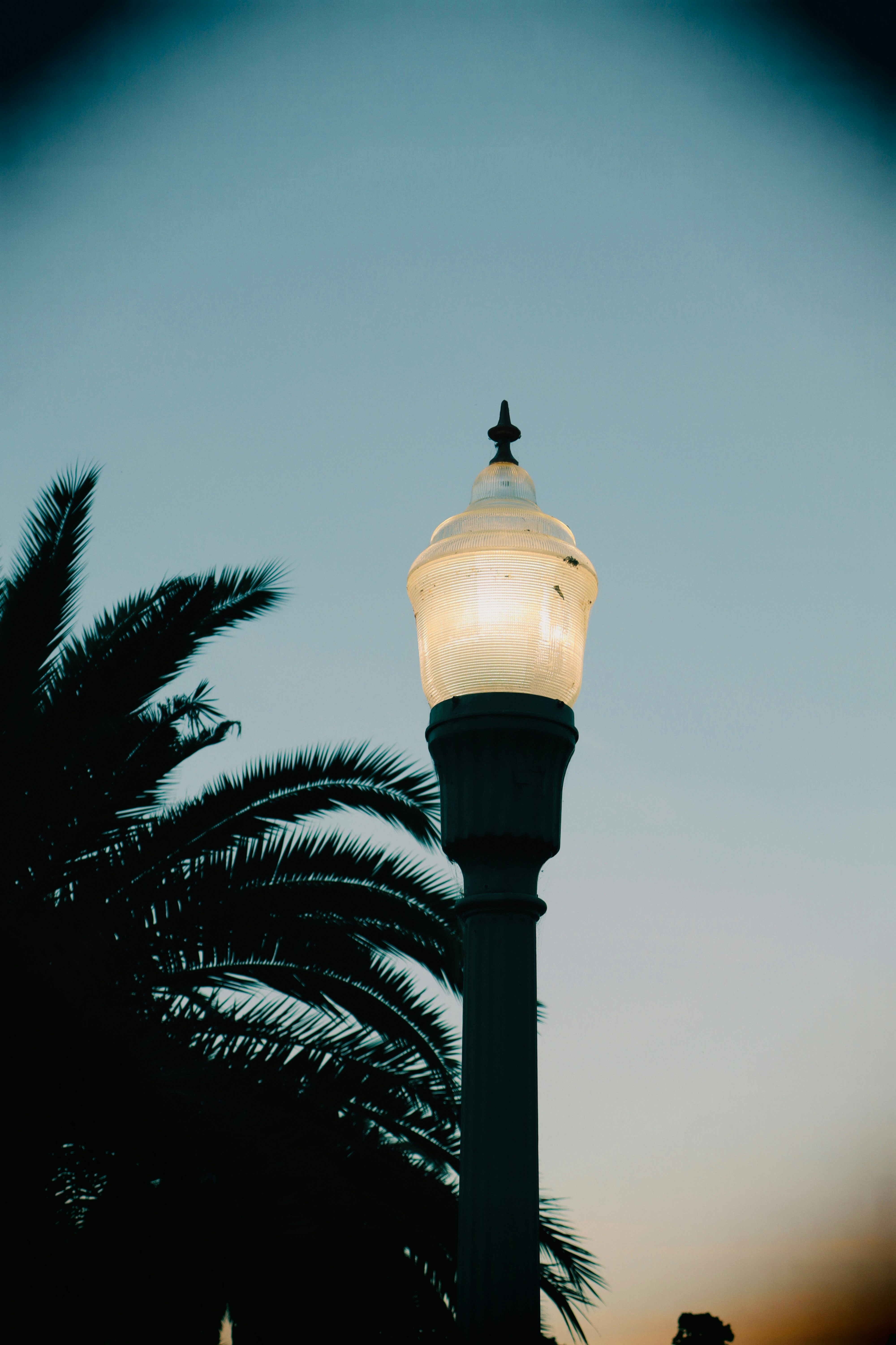 Glowing Lantern Crowned by Evening Sky