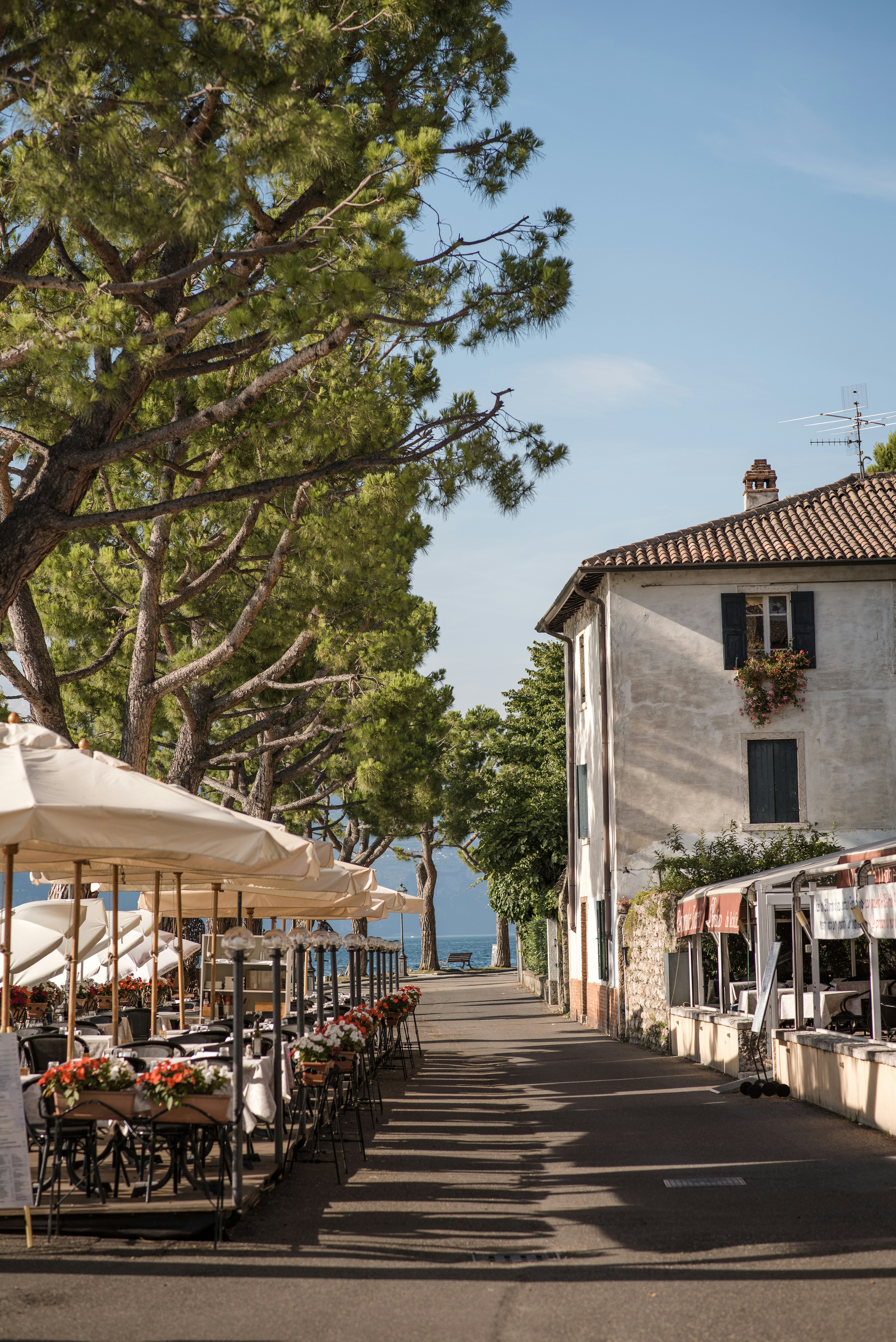 Café Riverside Parade: A Sunlit Street to the Sea