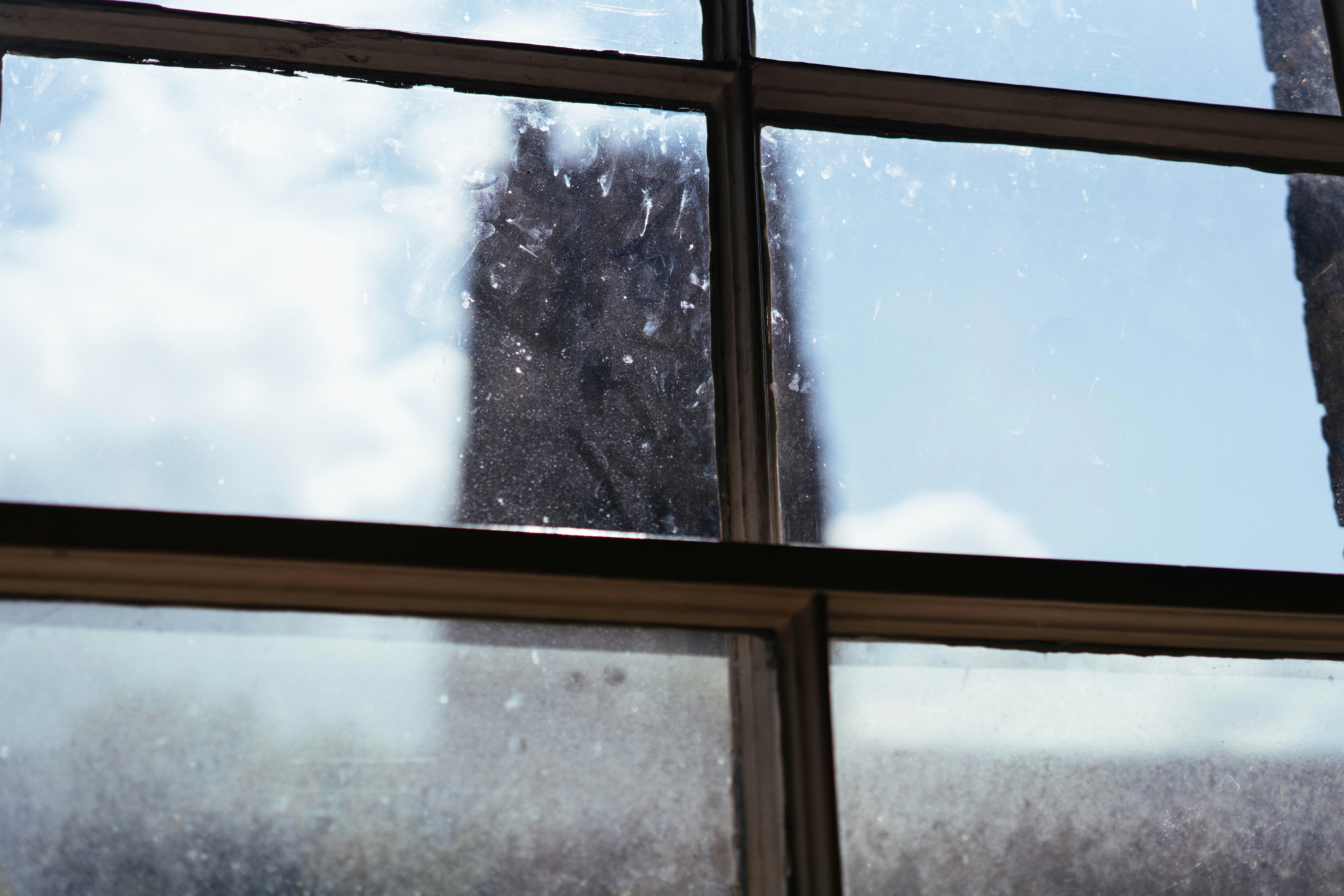 Foggy Window Panes Through a Narrow Frame