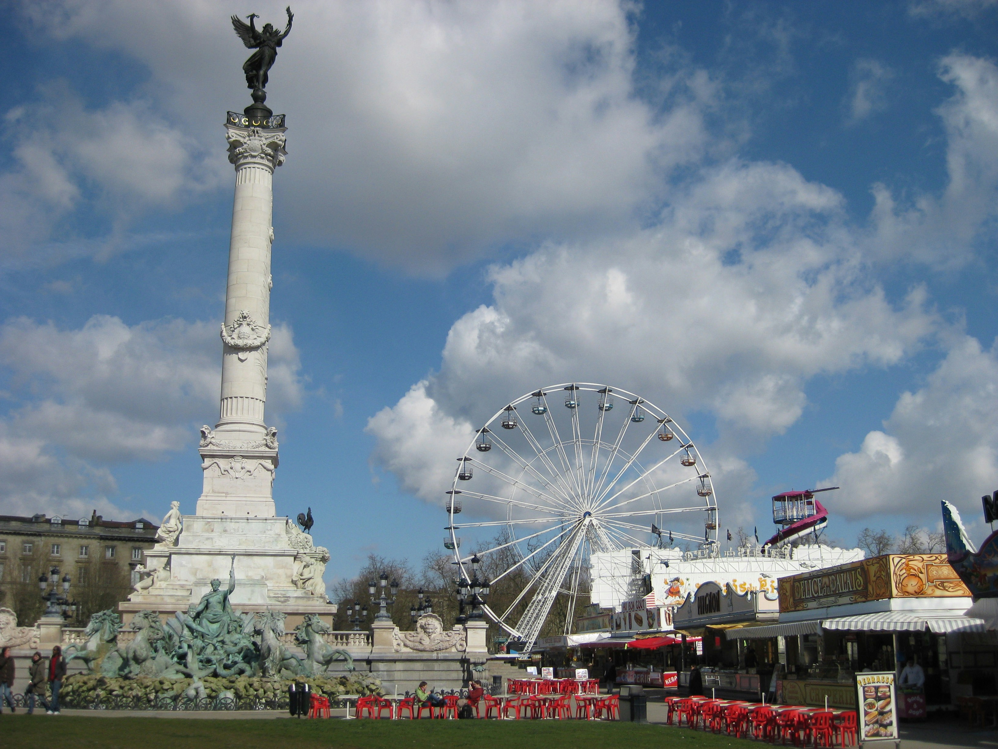 Ferris Wheel over Parisian Square: Monument, Carousel, and Bas-reliefs