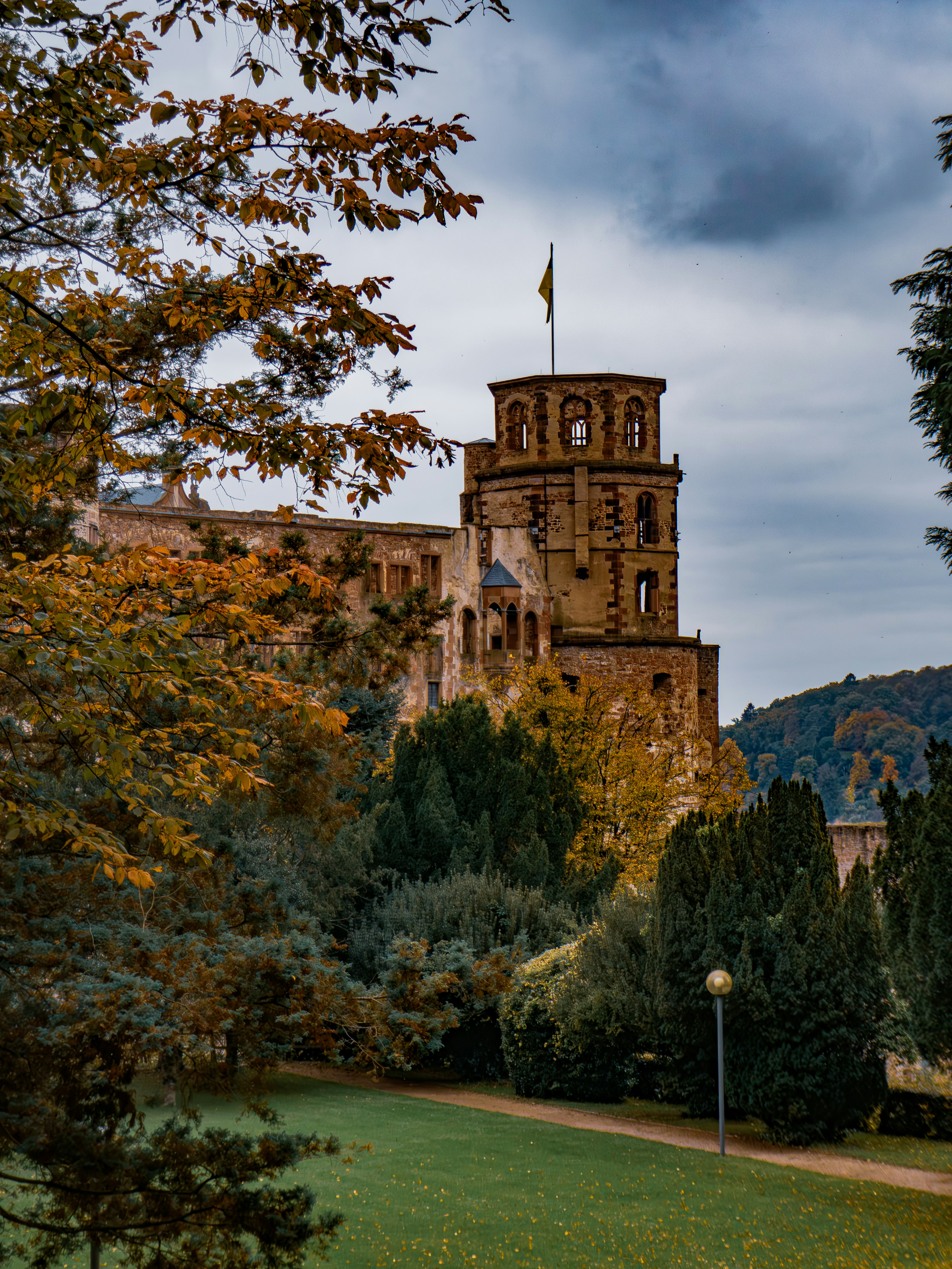 Castle Tower Amid Autumn Foliage