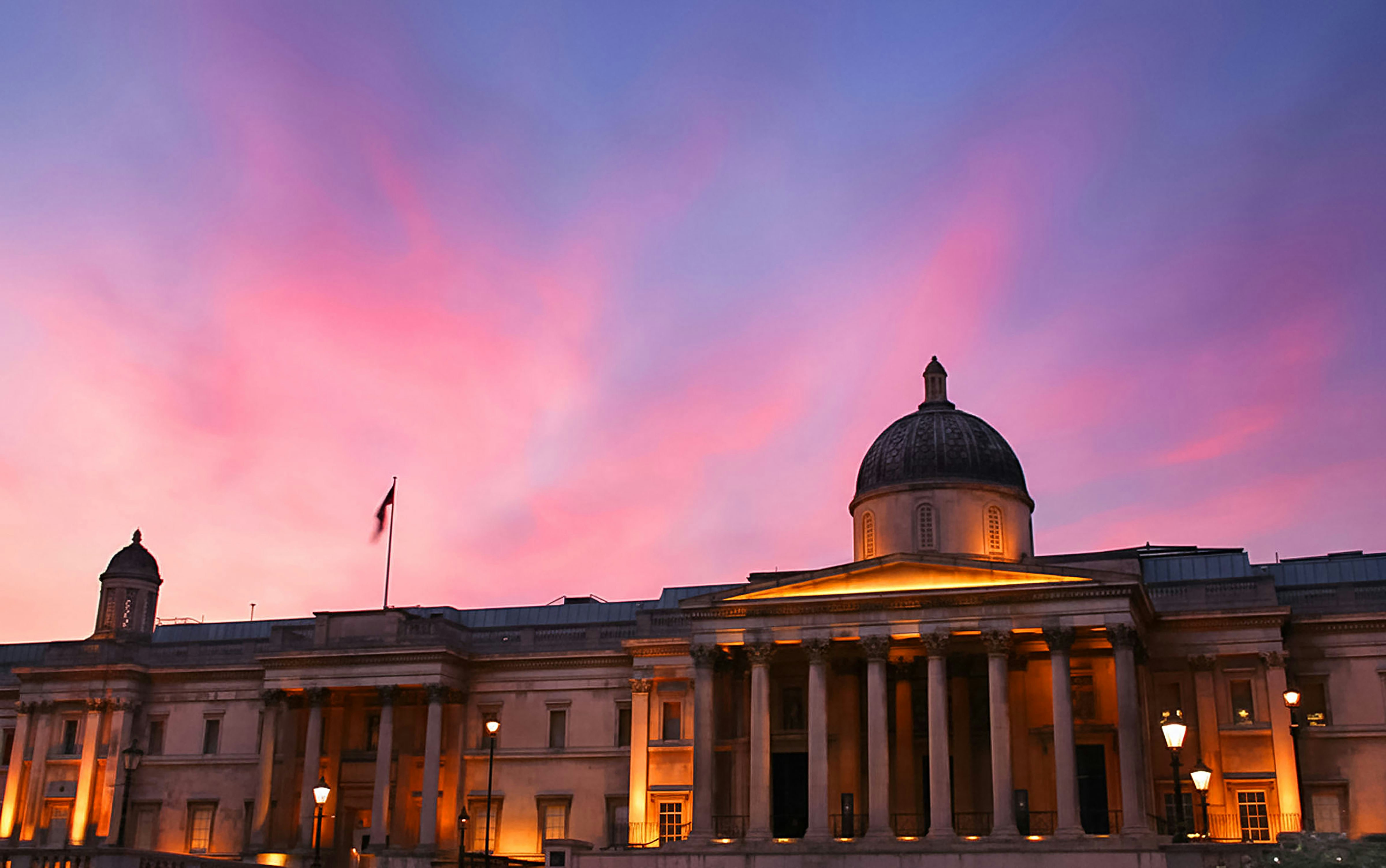 Sunset Over the Classical Facade