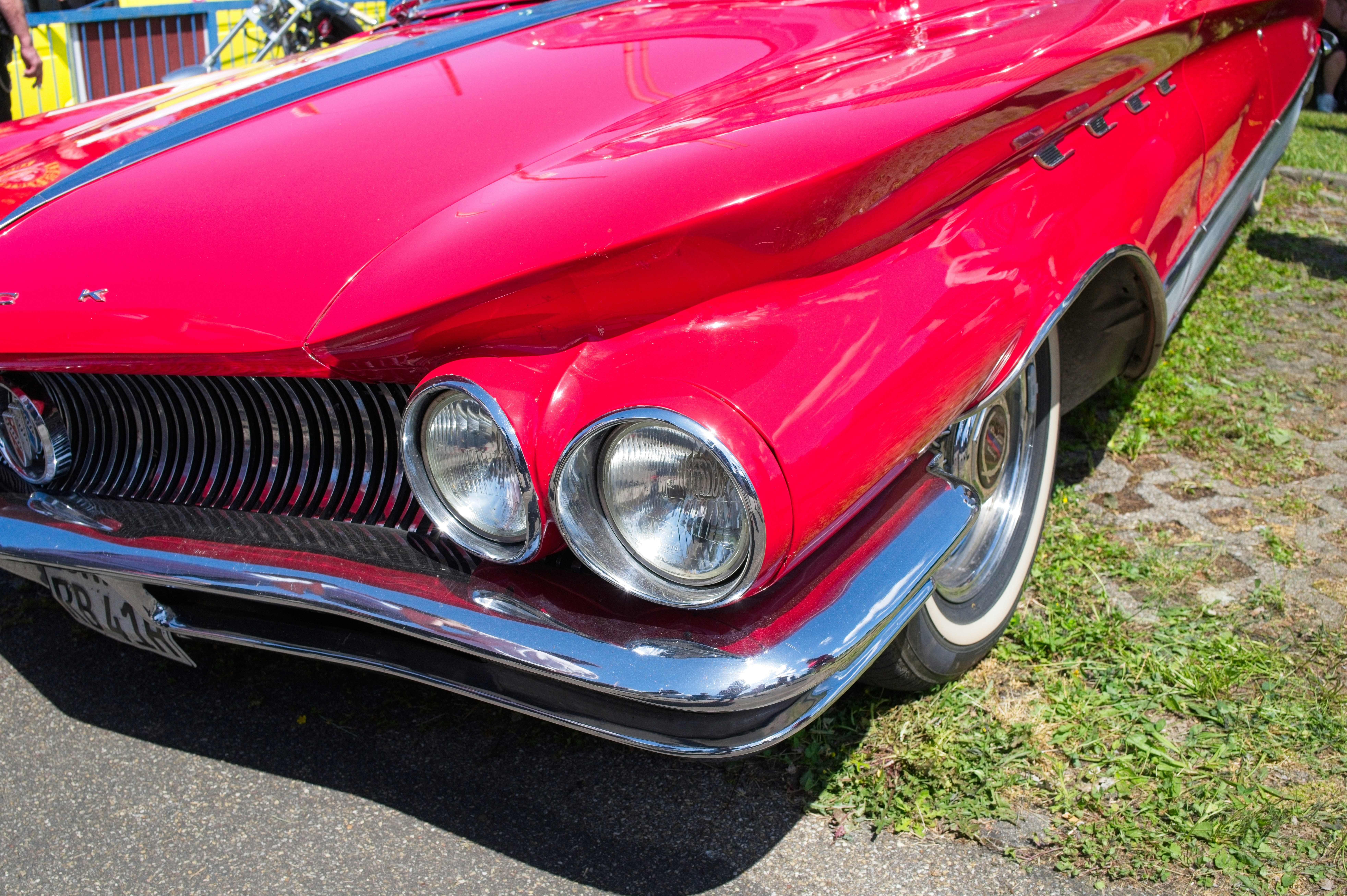 Crimson Classic: The Front End of a Vintage Thunderbird