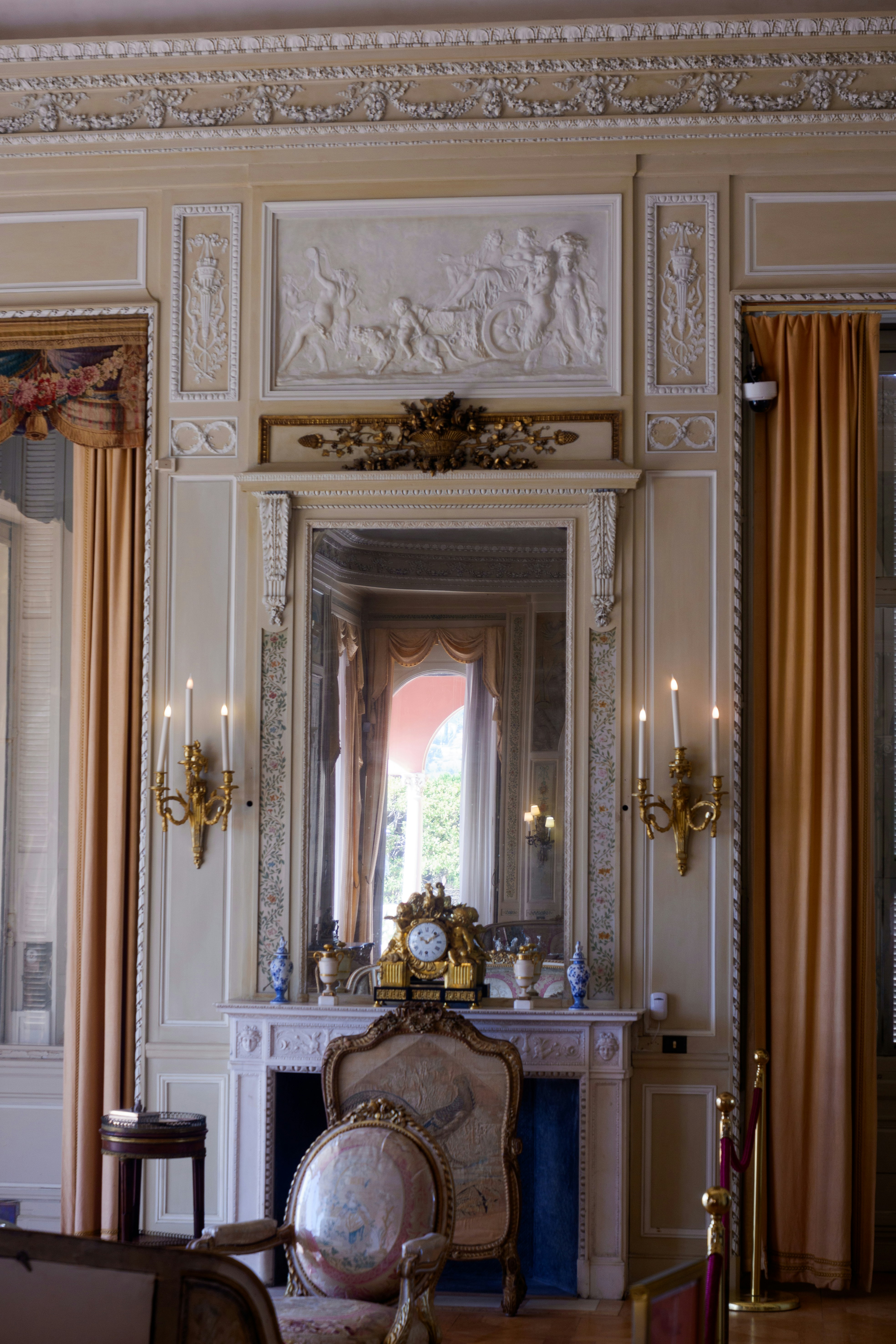 Elegance in Amber: A Touch of Rococo Luxury in a Sunlit Salon